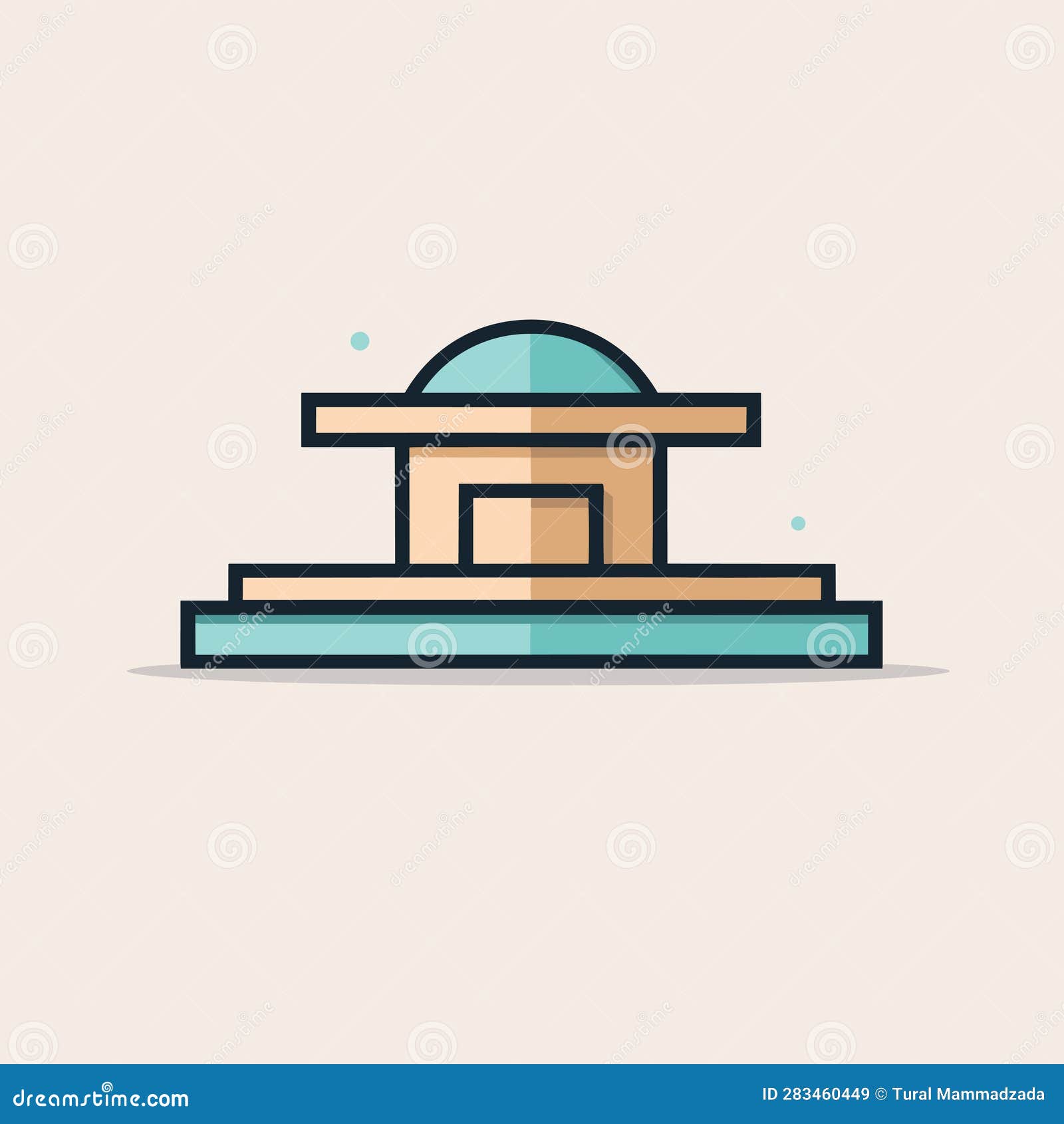 Vector of a Building with a Dome on Top, Perfect for Architectural ...