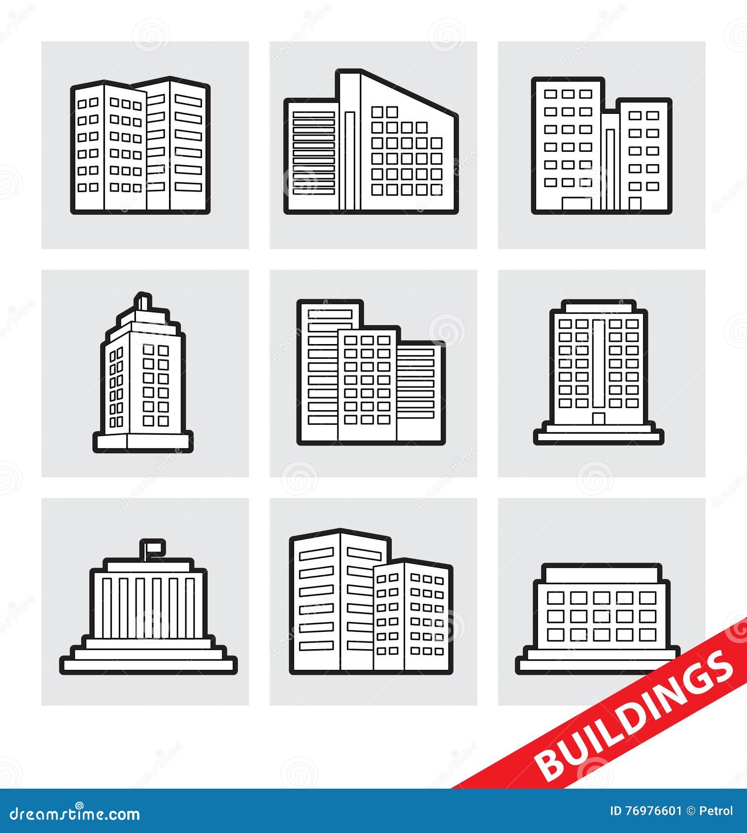 Vector Buildings stock vector. Illustration of design - 76976601