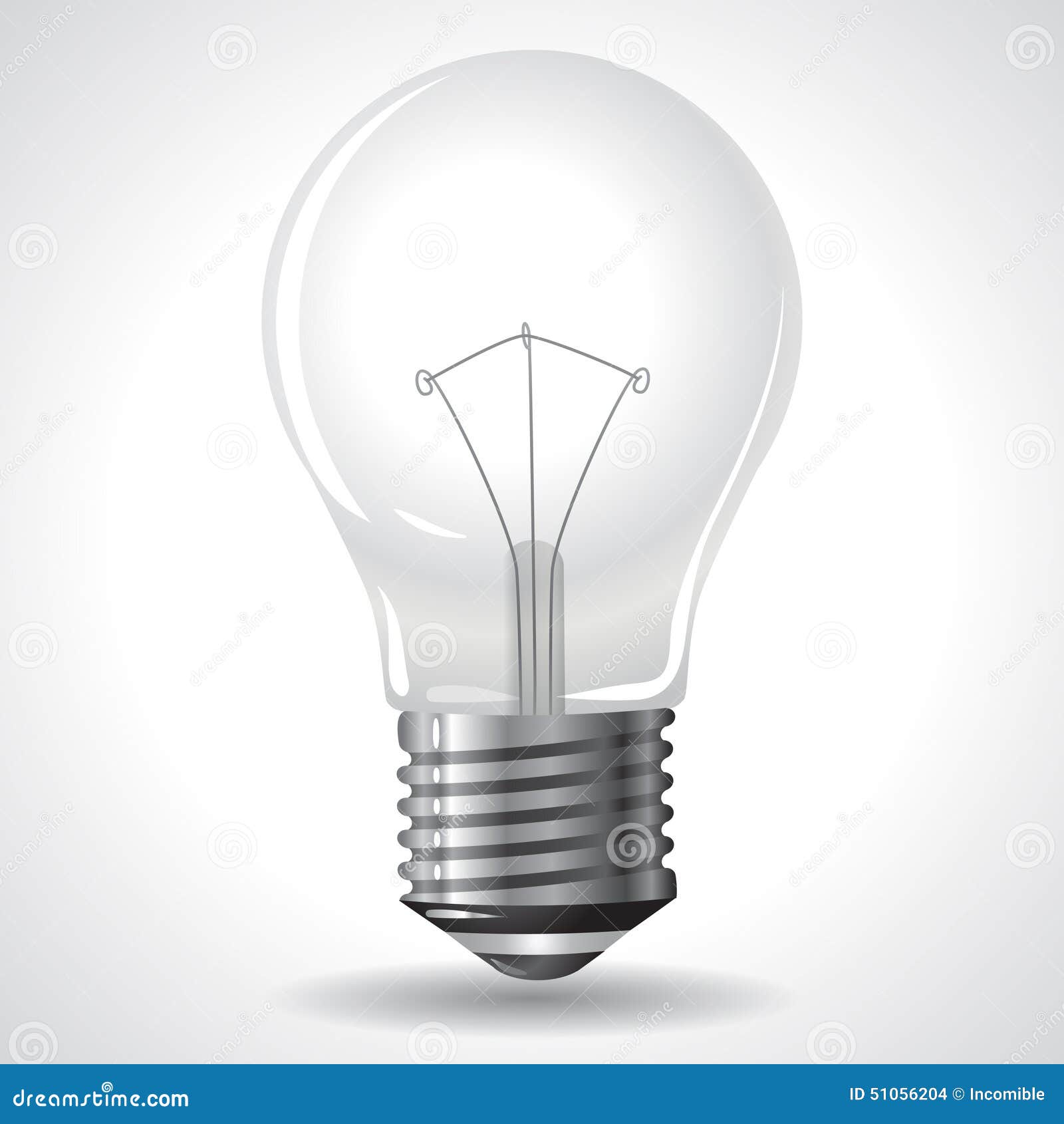 Vector Bulb Isolated on Grey Gradient Background Stock Vector ...