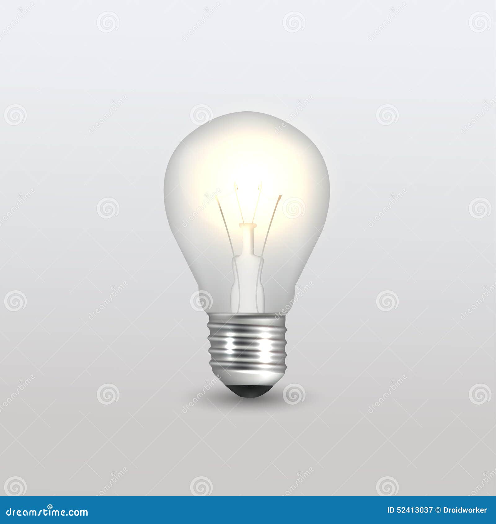 Vector Bulb Isolated on Grey Gradient Background. Stock Vector ...