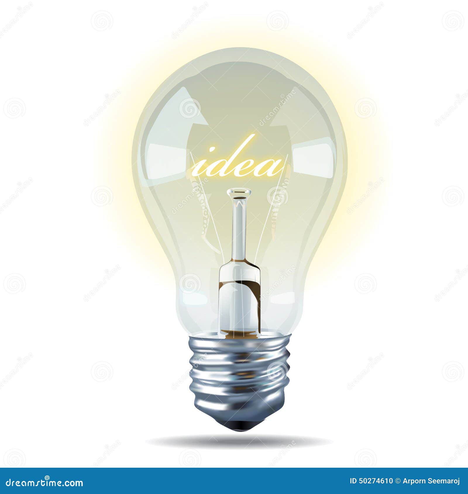 Vector of Bulb Light Idea on White Background. Stock Vector ...