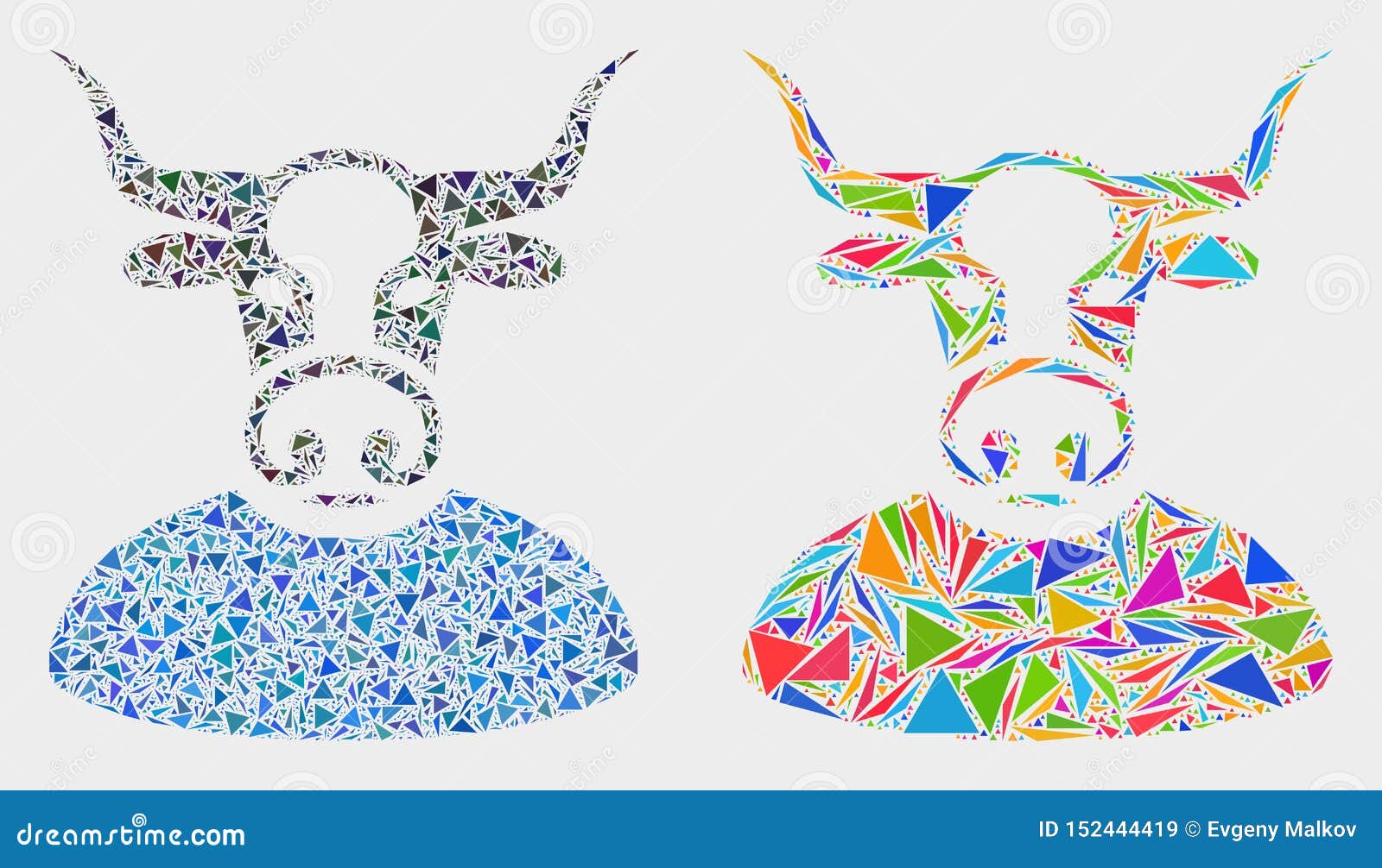 Vector Bull Chief Mosaic Icon of Triangles Stock Vector - Illustration ...