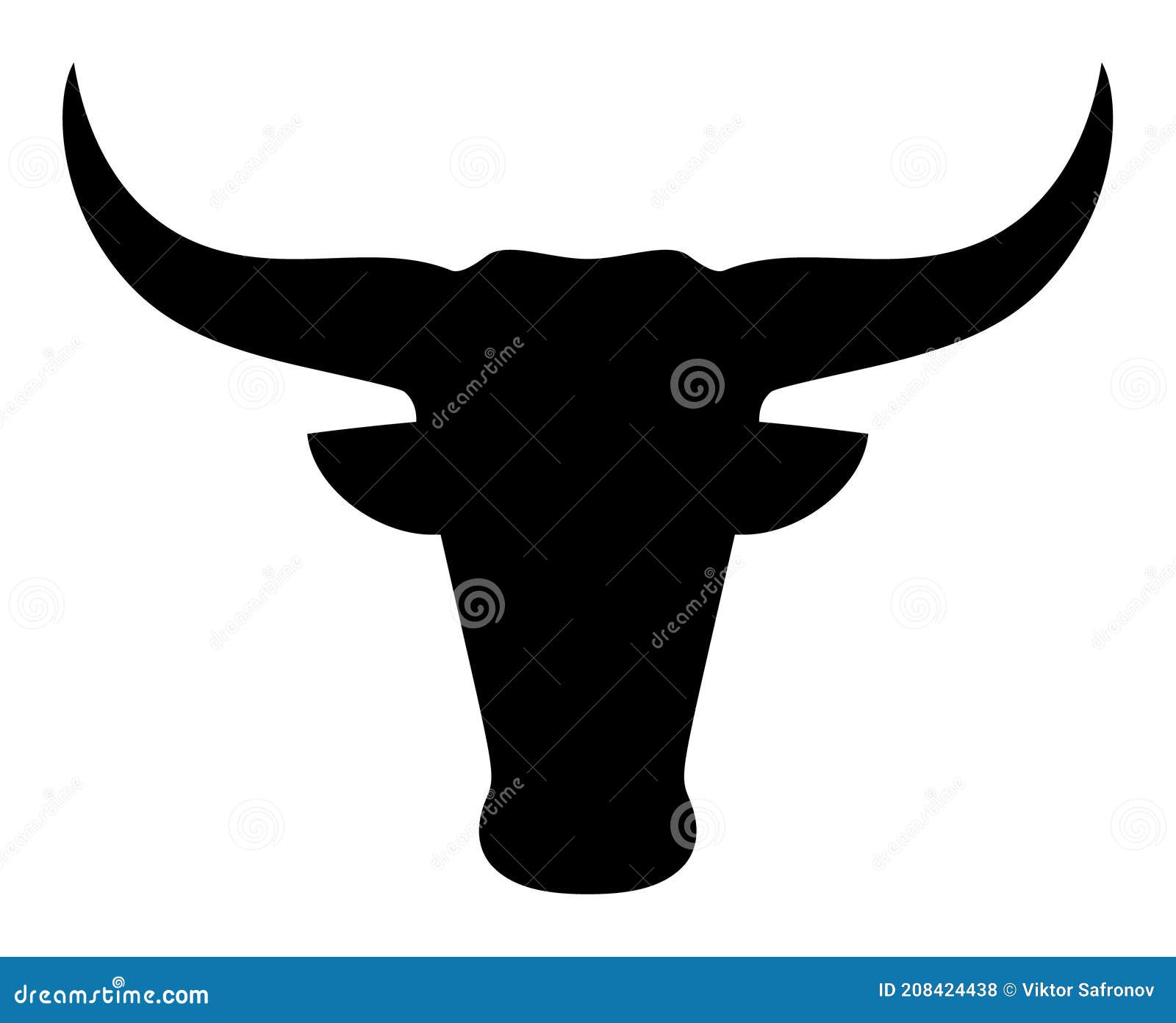 Vector Bull Head Flat Icon Symbol Stock Vector - Illustration of head ...