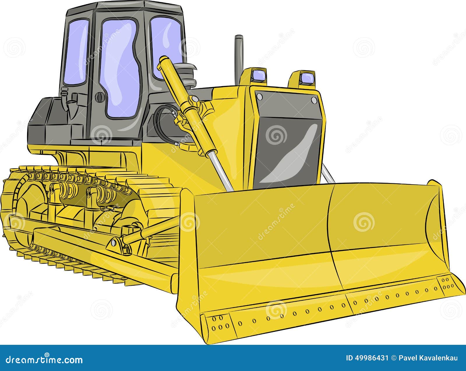 Vector bulldozer stock vector. Illustration of engine - 49986431