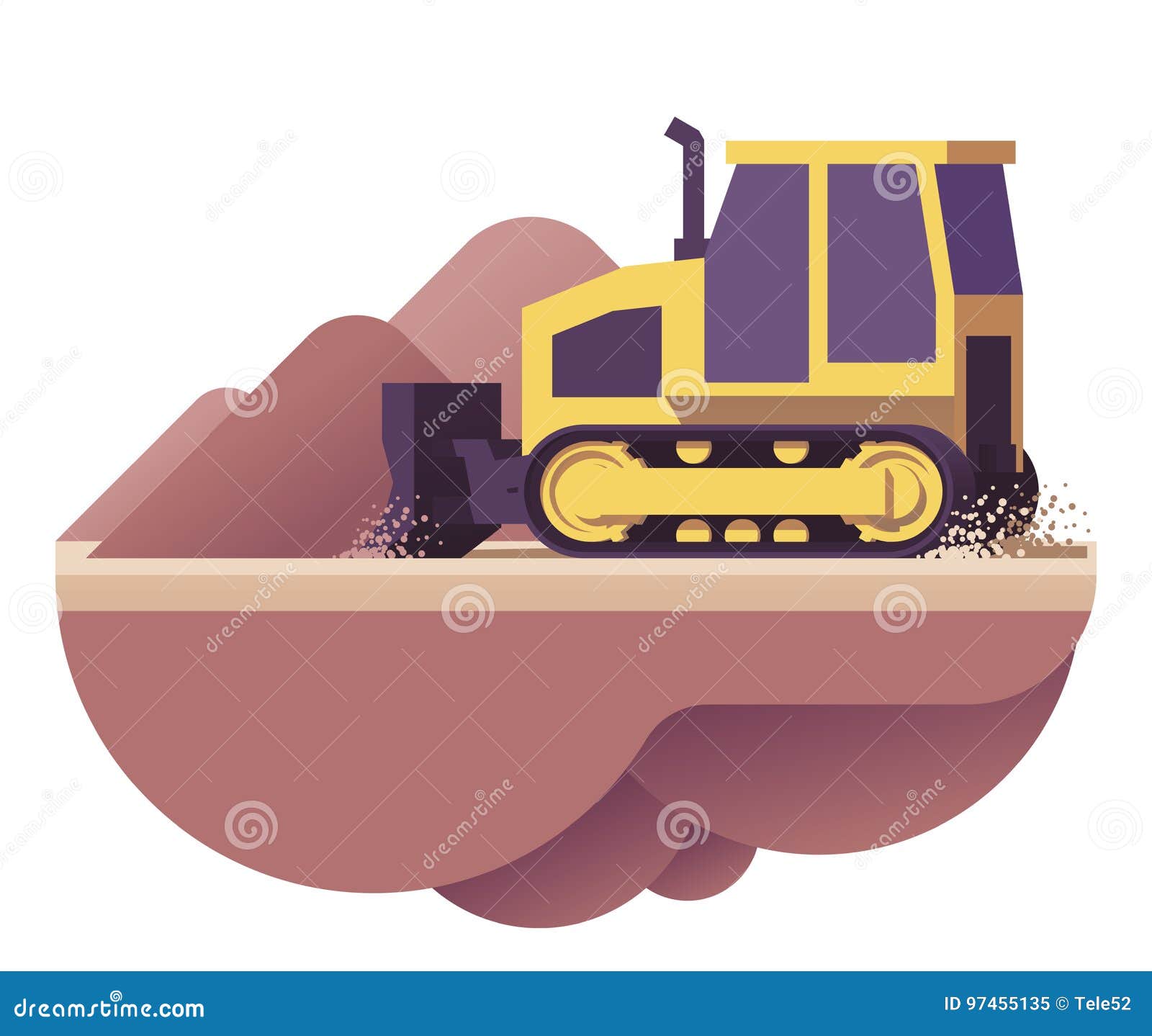 Vector bulldozer icon stock vector. Illustration of loader - 97455135