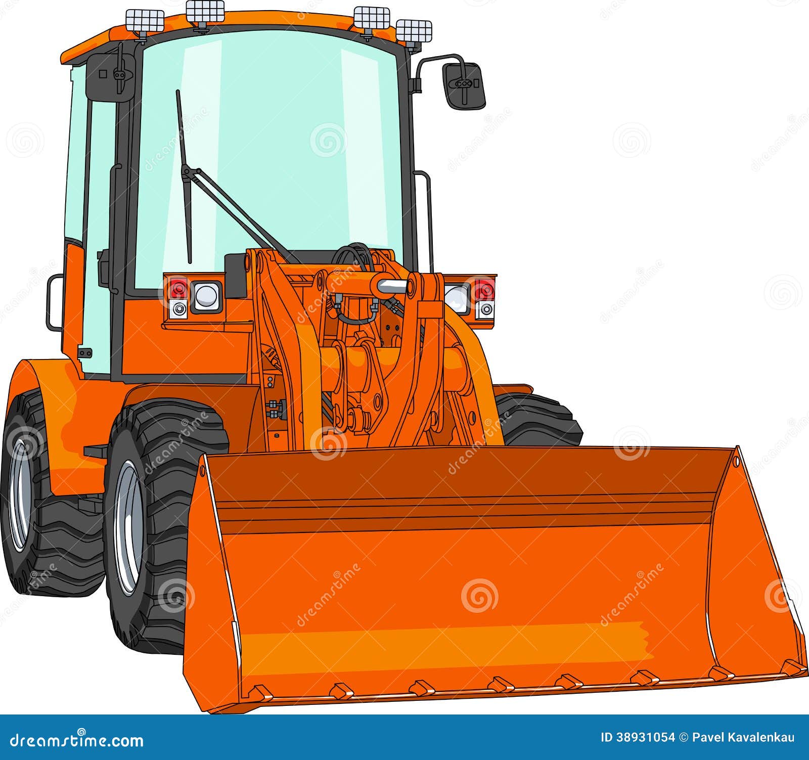 Vector bulldozer stock vector. Illustration of large - 38931054