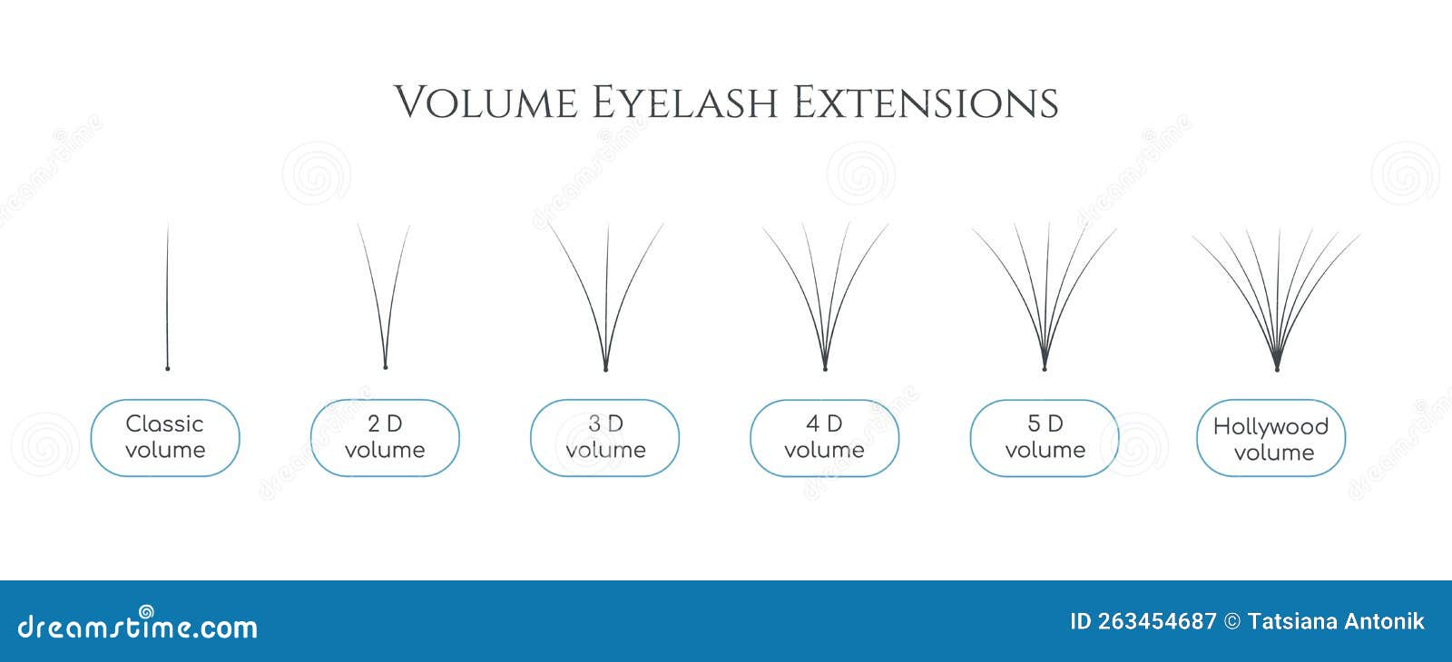 Vector Bunch of Artificial Eyelashes for Volume Lash Extensions ...