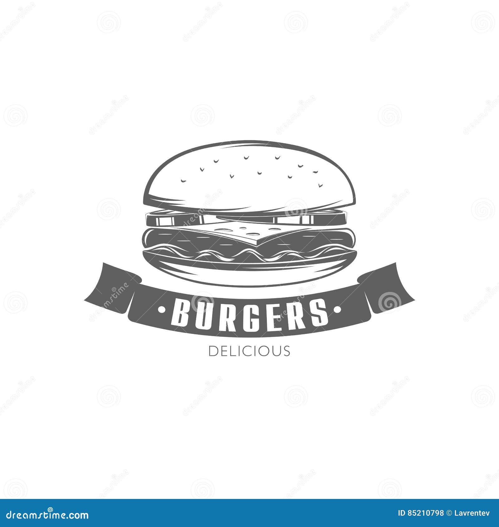 Burger Emblem. Fast Food Logo. Set Of Badges, Symbols, Design Elements ...