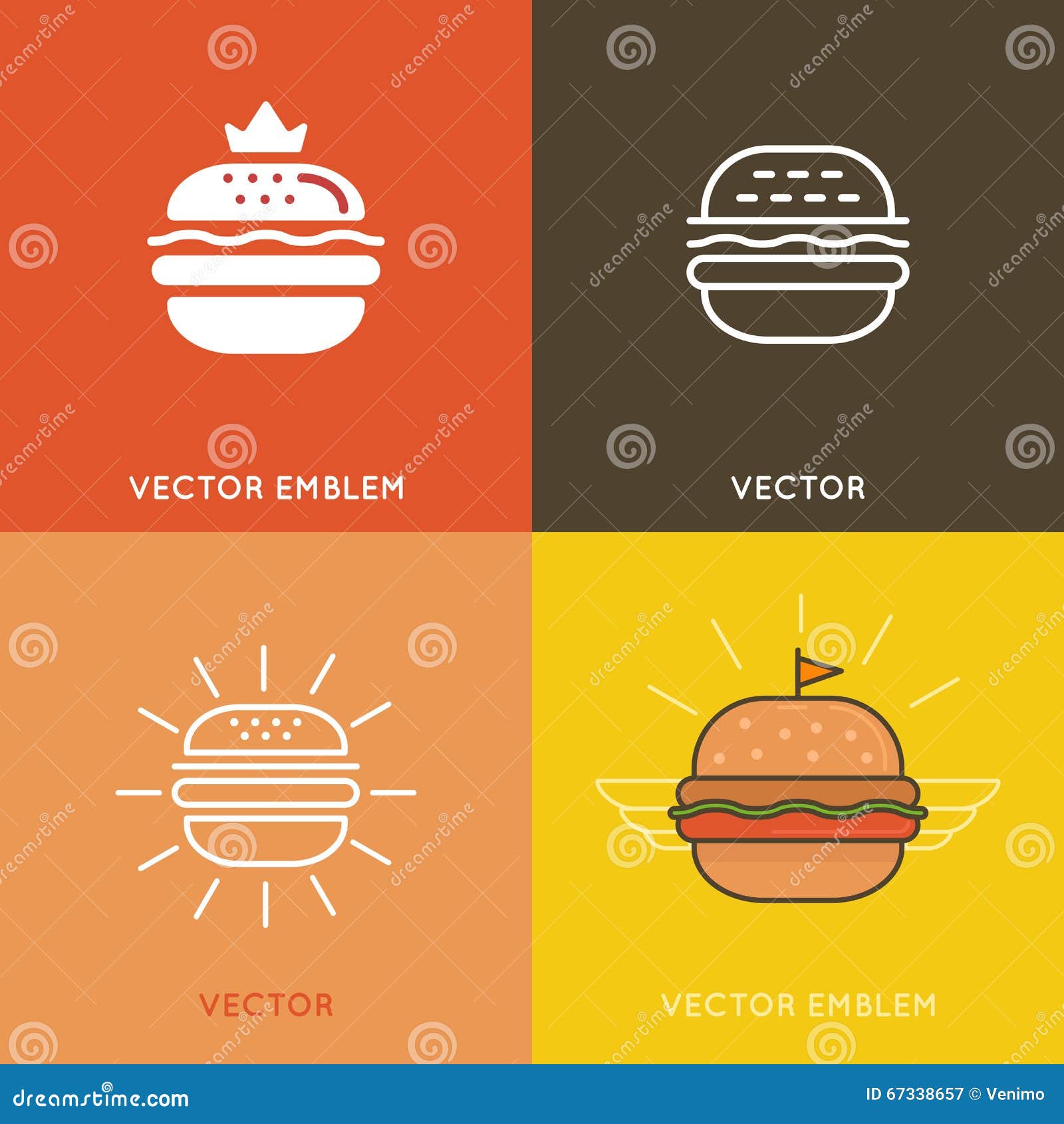 Vector Burger Logo Design Elements Stock Vector - Illustration of arrow ...