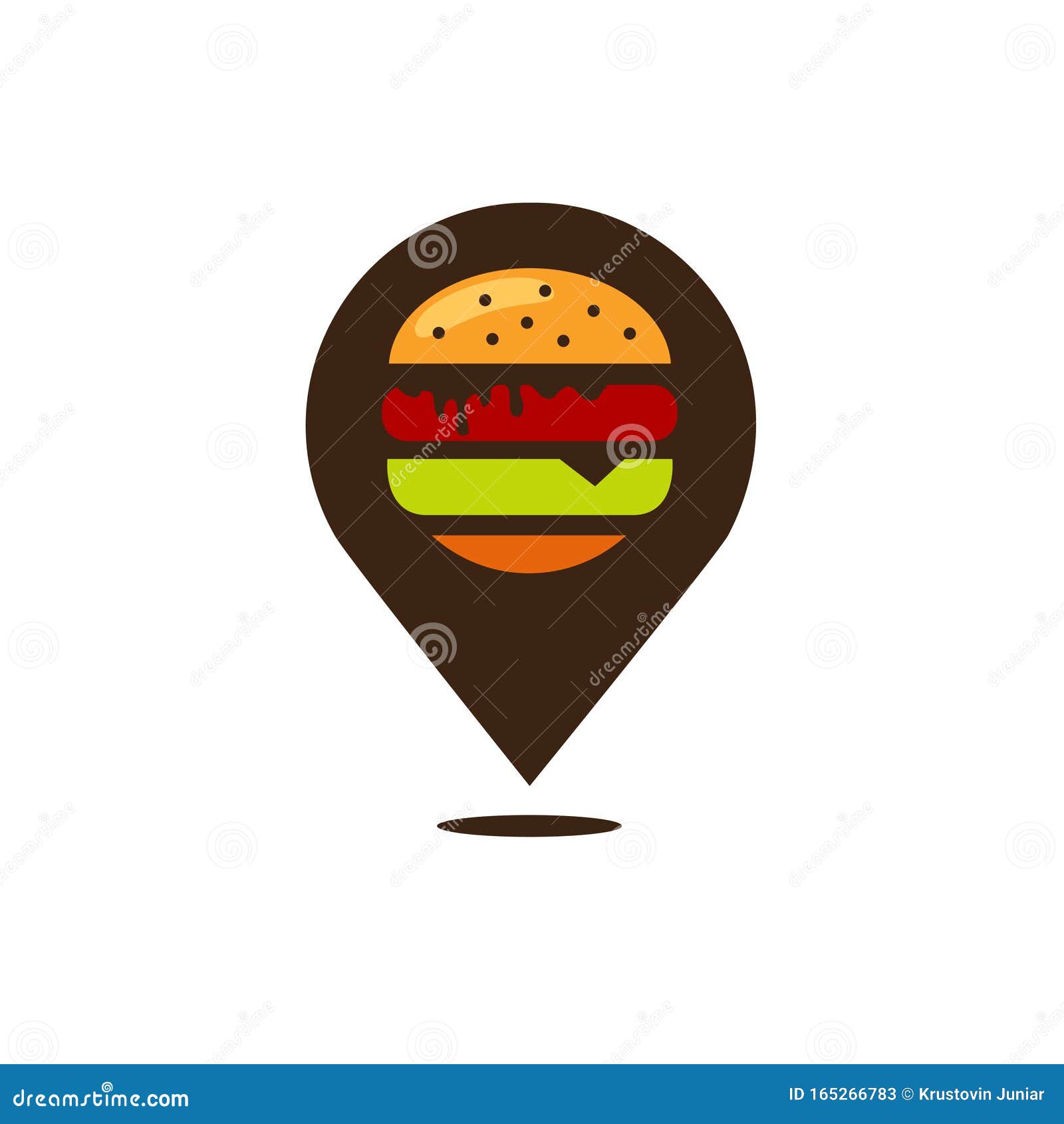 Vector Burger and Map Pointer Symbol Stock Vector - Illustration of ...
