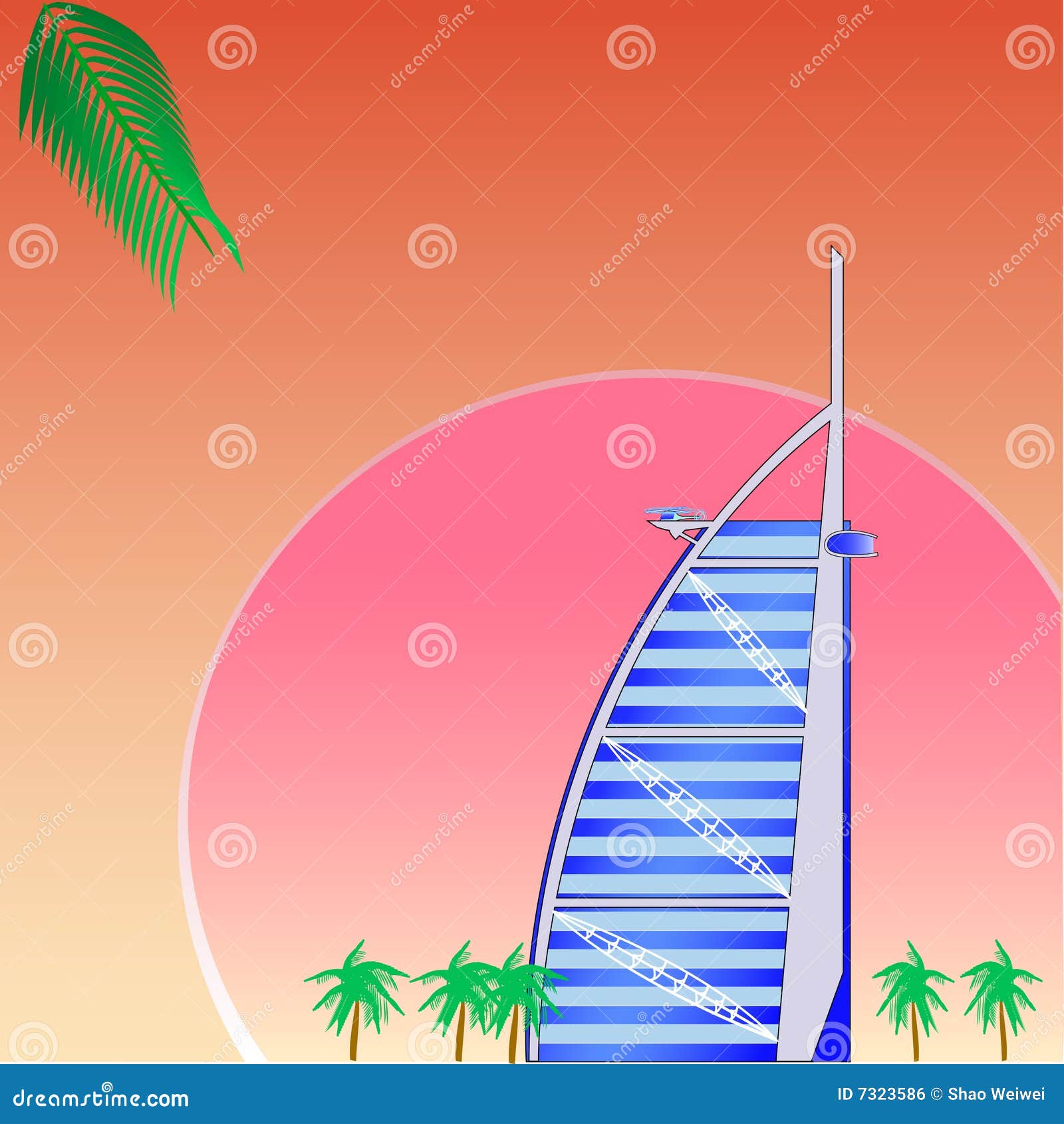 Burj Al Arab Drawing Sketch Cartoon Vector | CartoonDealer.com #152614799