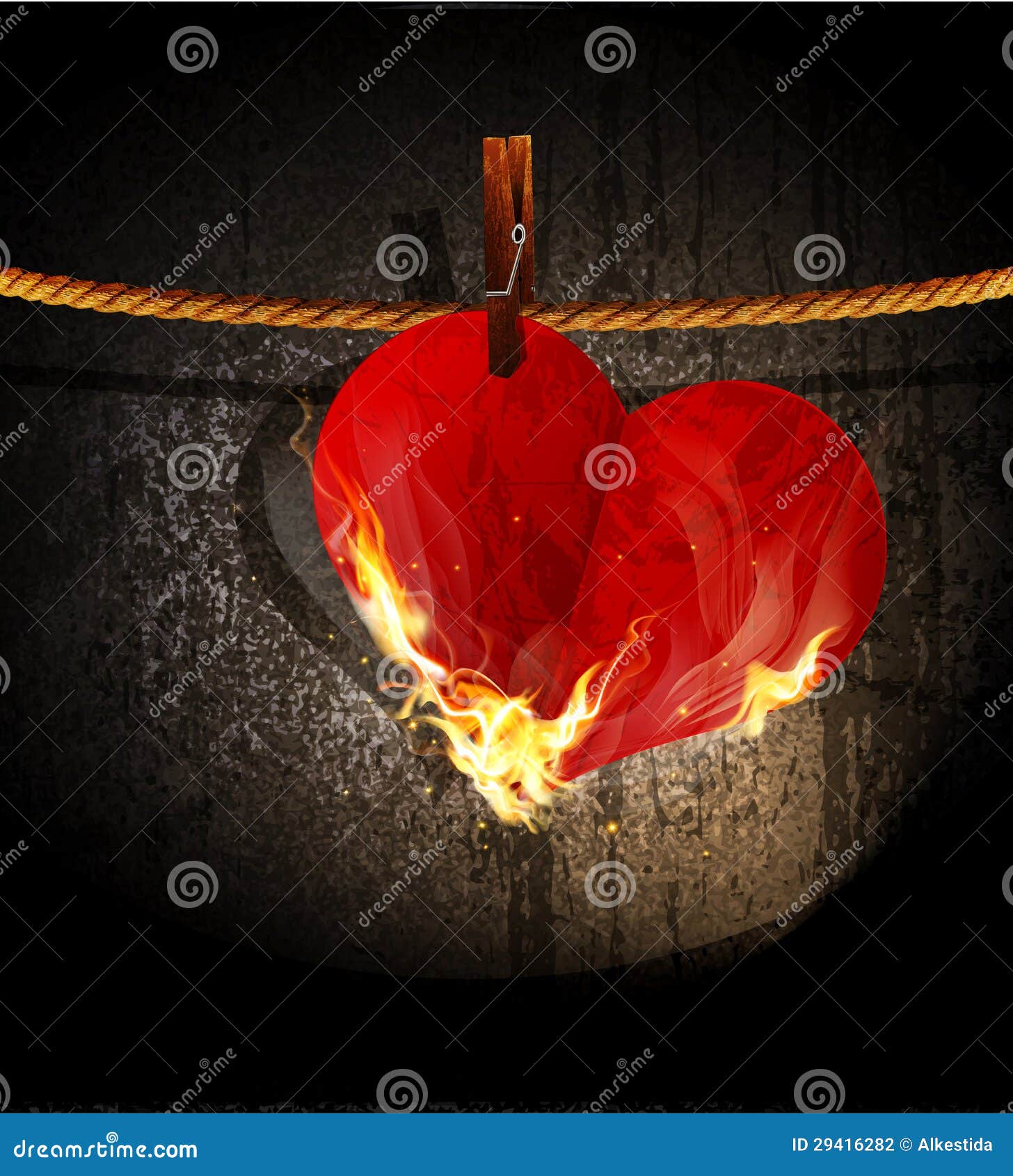 Fiery Rope Breakage Exploding Rope Signifying Breaking Point Tension ...