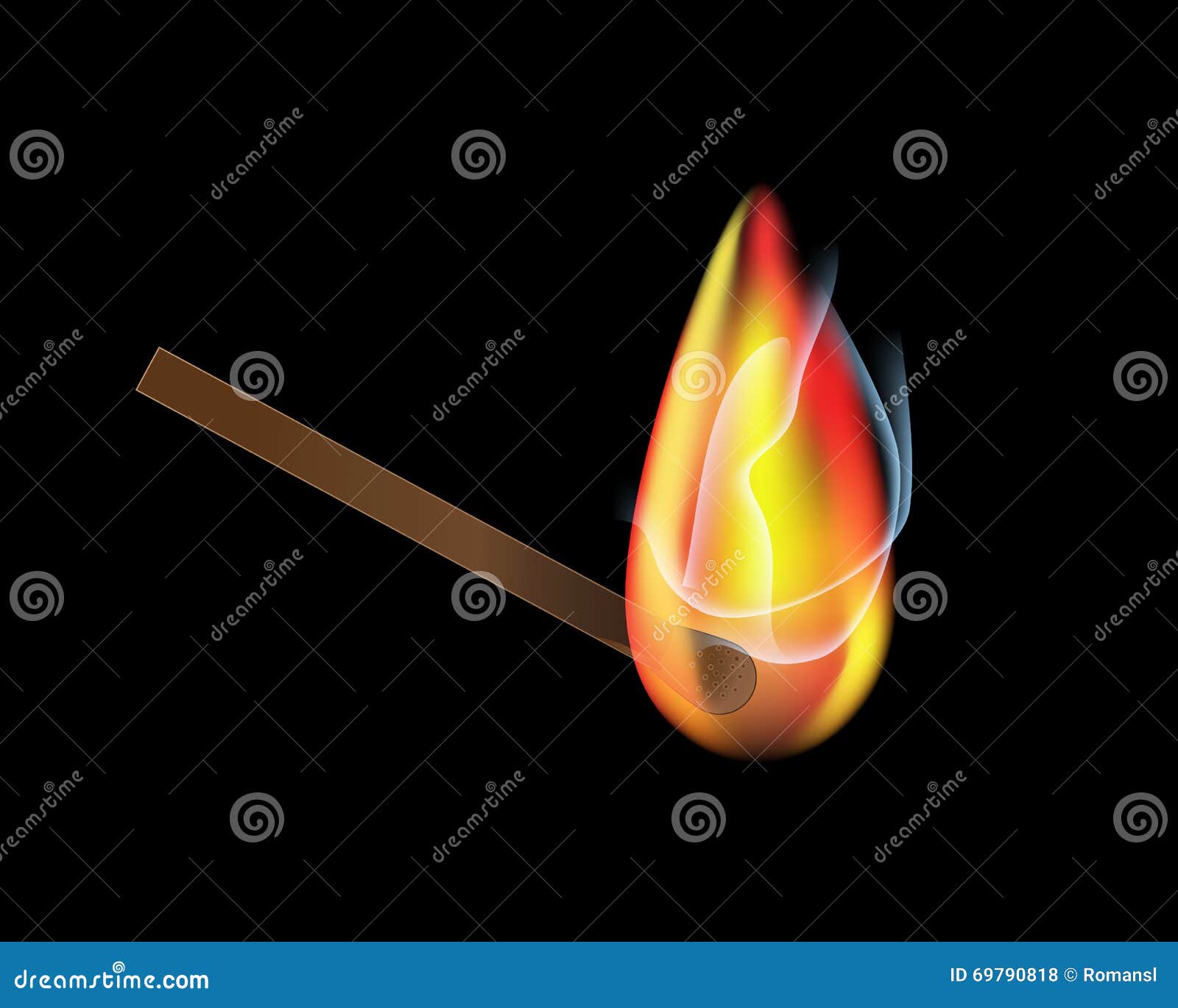 Set Of Match Sticks With Burning Sequence. Wooden Matches In Different ...