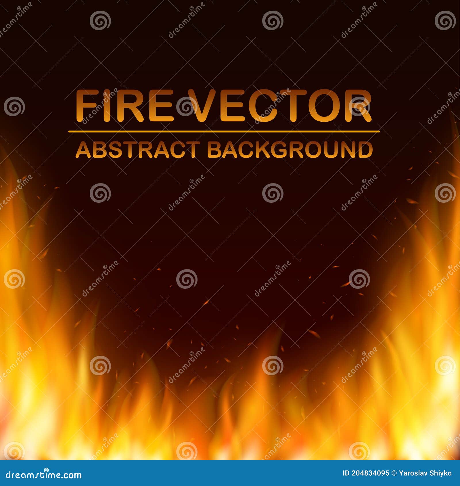Burning Realistic Fire Flames. Glowing Particles. Light Effect with ...