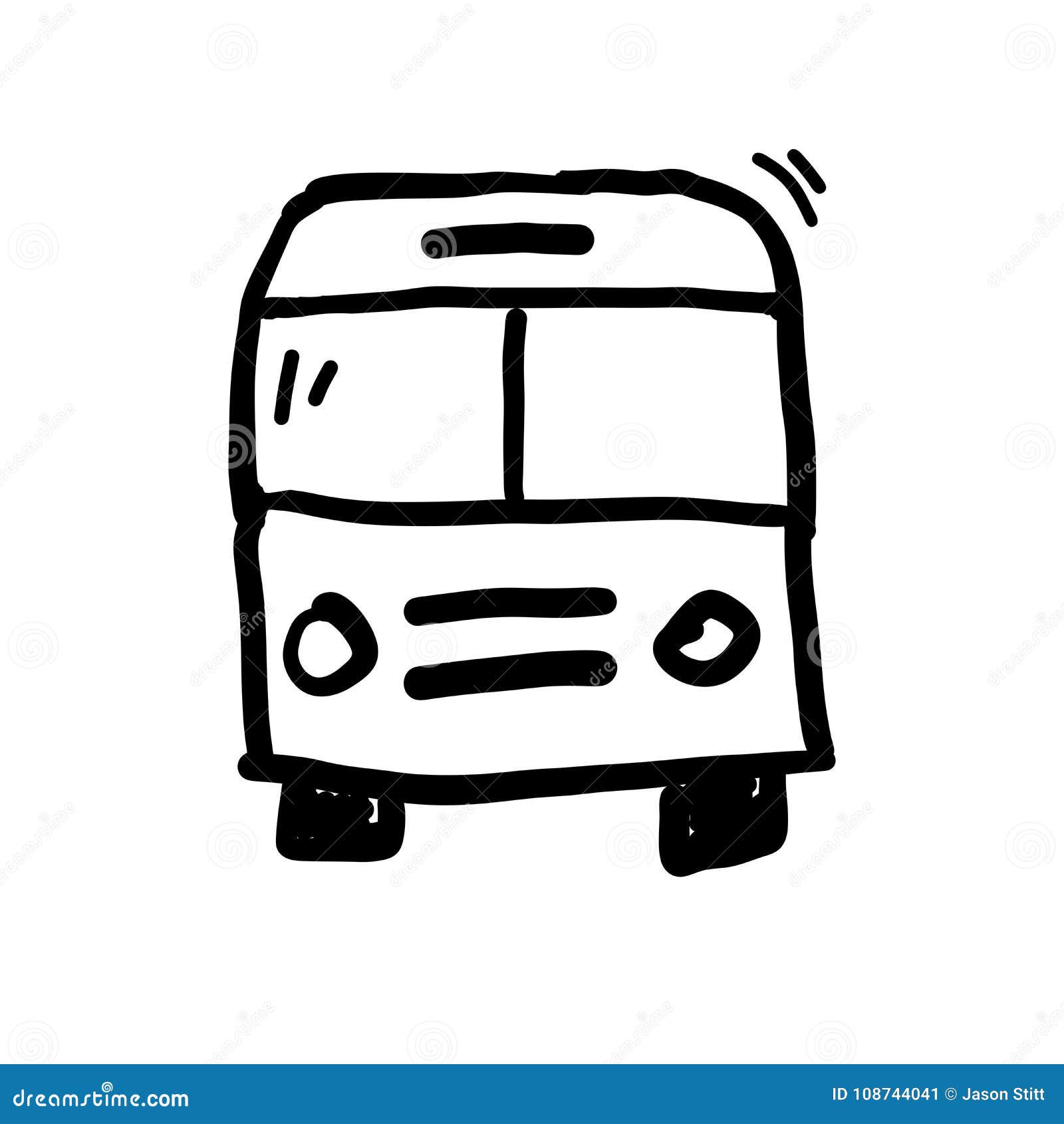 Vector Bus Doodle stock vector. Illustration of outline - 108744041