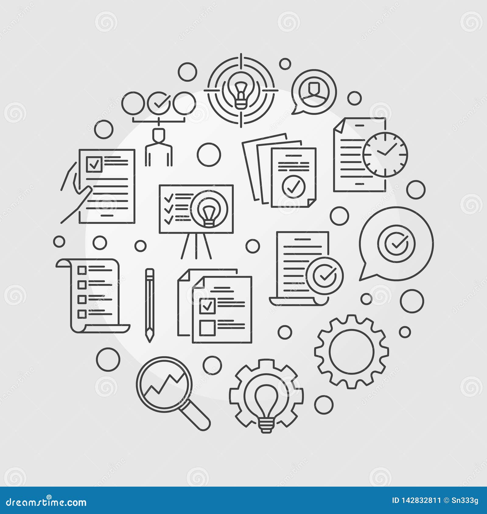 Vector Business Action Plan Circular Outline Illustration Stock Vector ...
