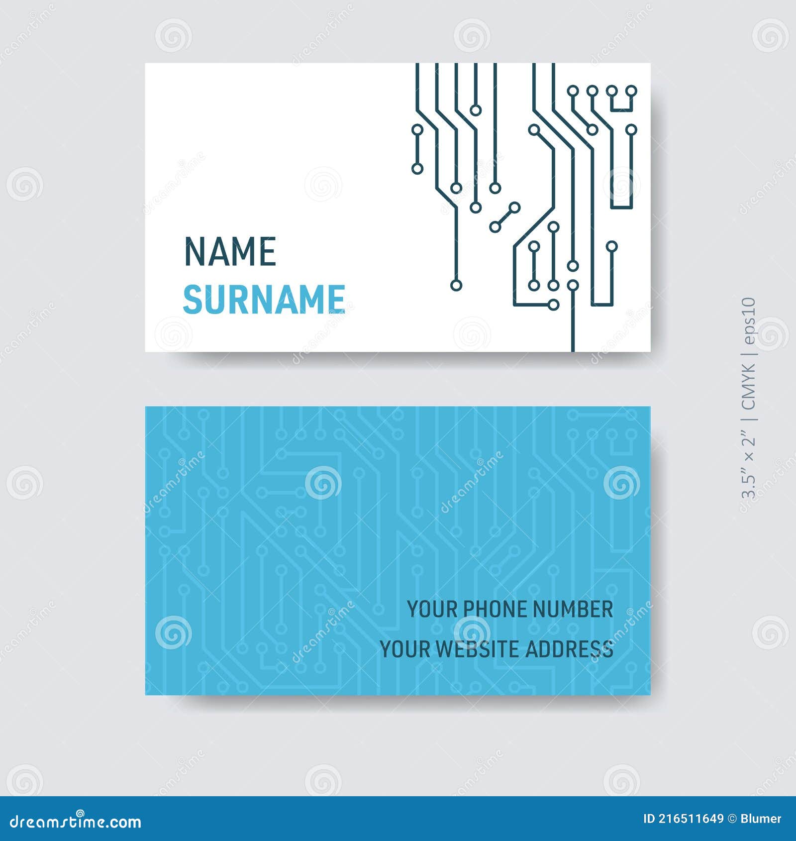 Vector Business Card Abstract Circuit Board Design Stock Vector ...