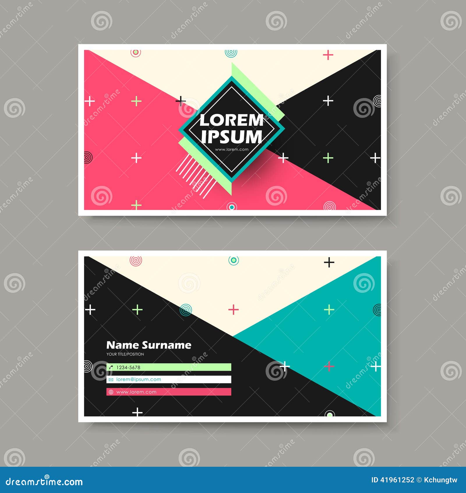Vector Business Card Design Template of Geometry Stock Vector ...