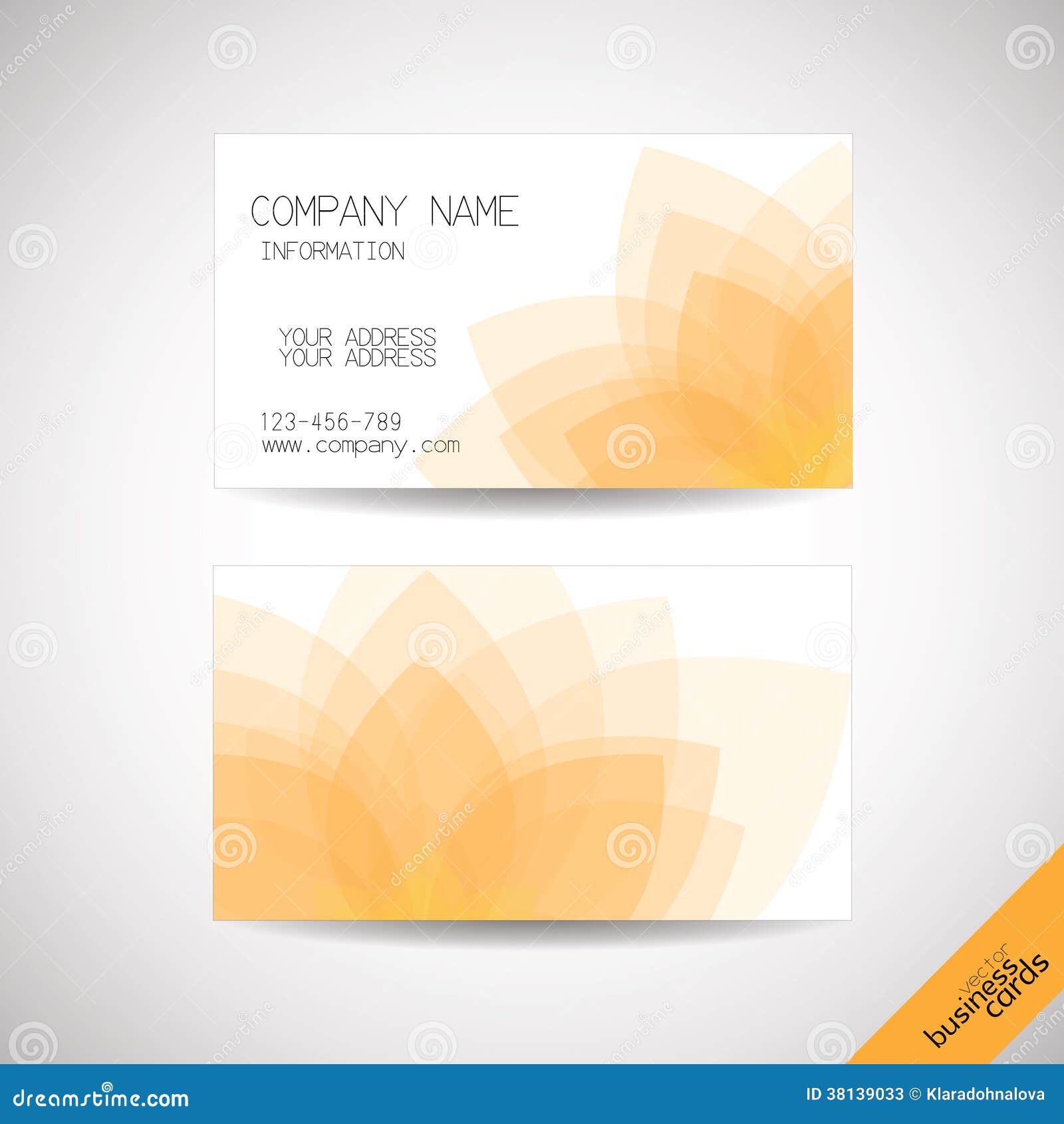 Vector Business Cards with Abstract Lotus Backgrou Stock Vector ...
