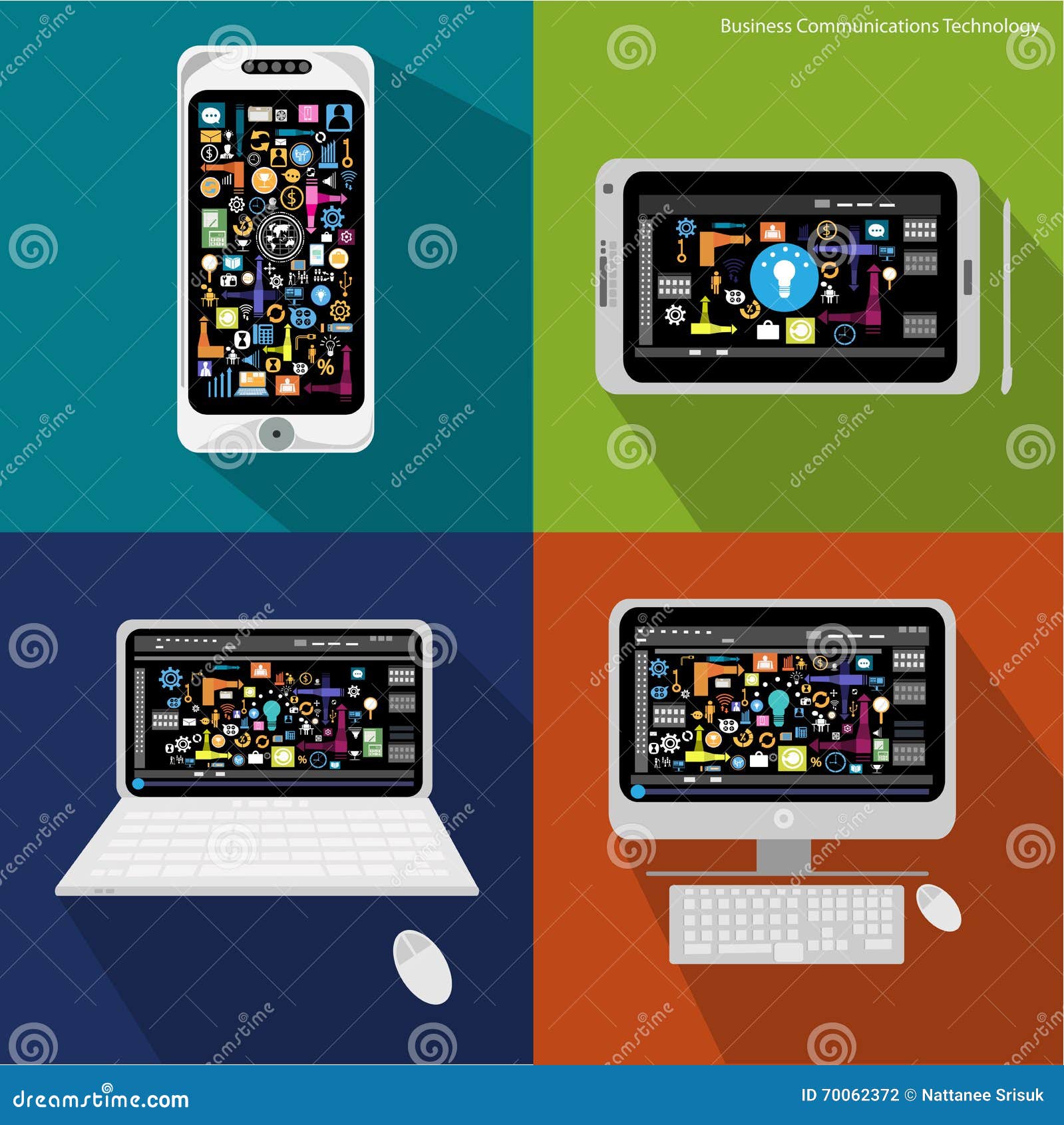 Vector Business Communications Technology Stock Vector - Illustration ...
