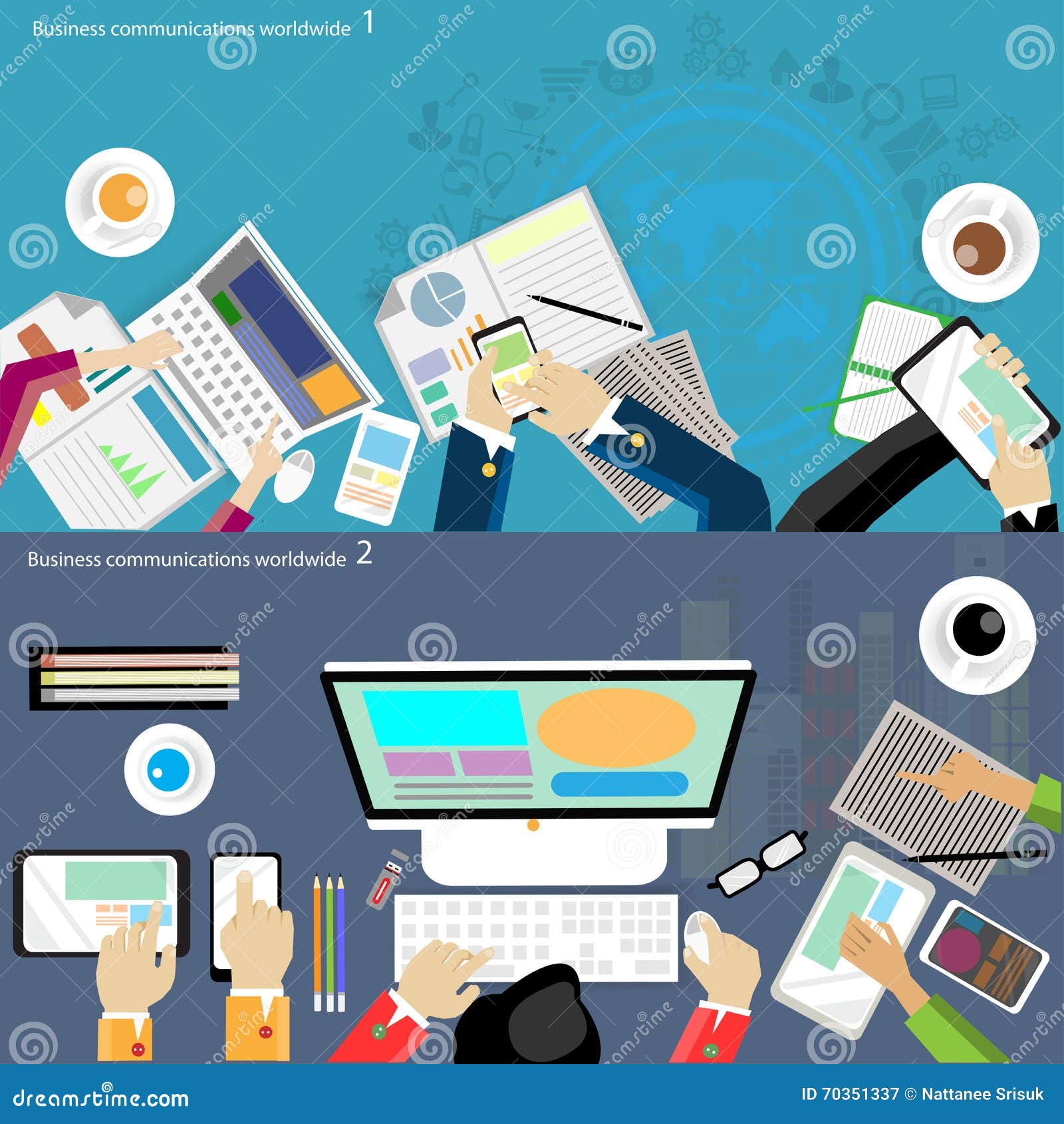 Vector Business Communications Worldwide Stock Vector - Illustration of digital, graphic: 70351337