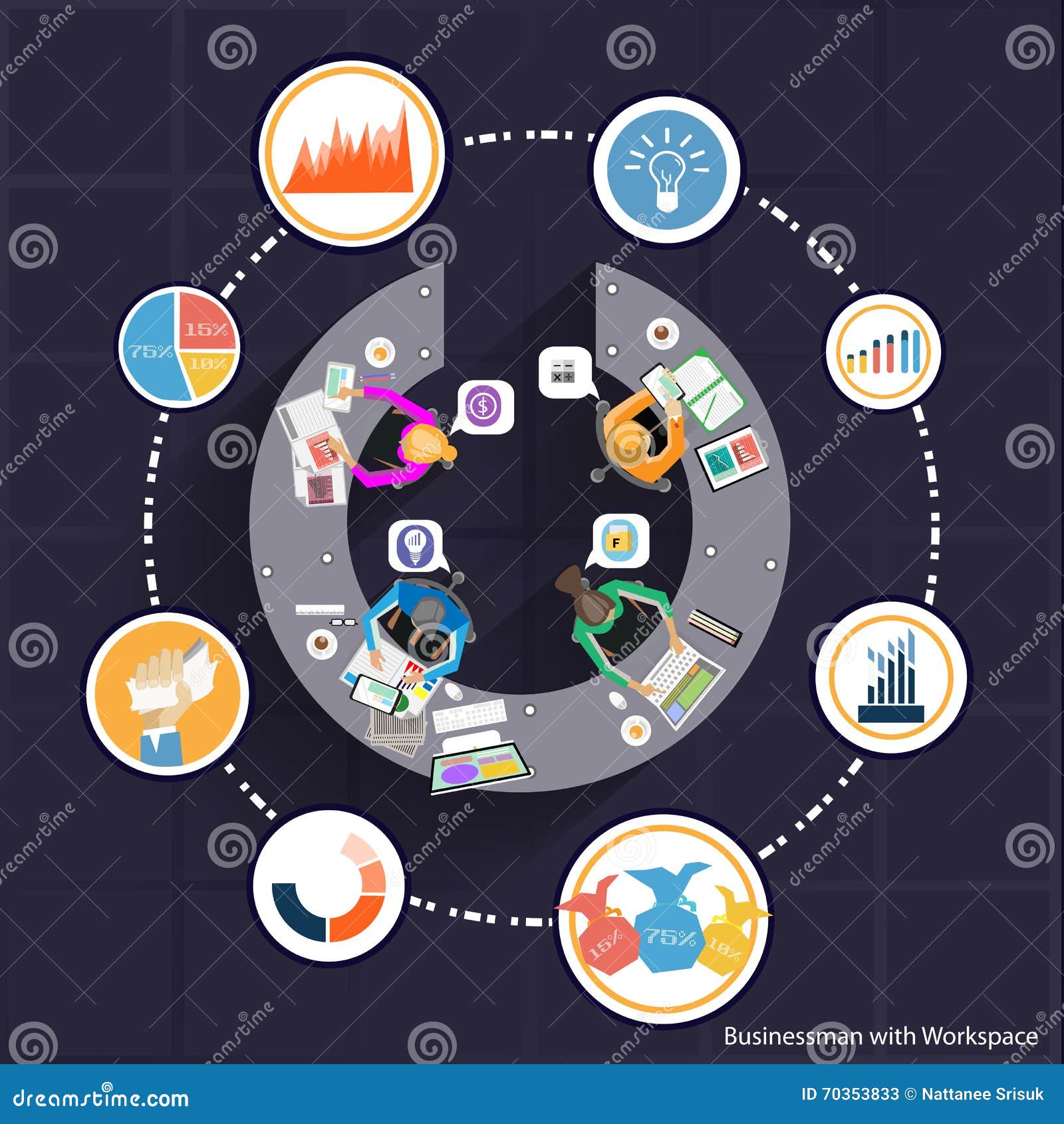 Vector Business Communications Worldwide Trade and Collaborate in Hand ...