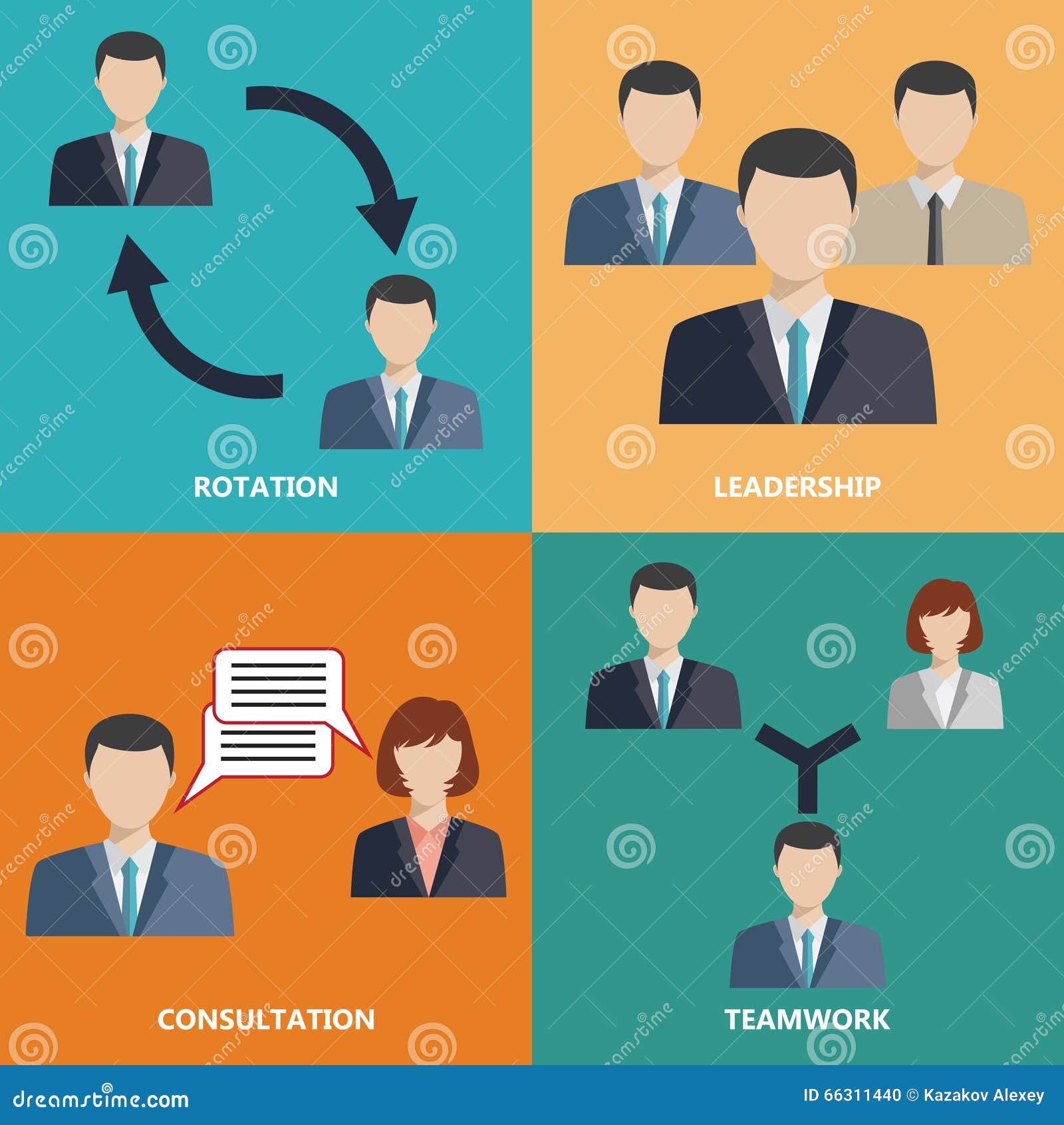 Vector Business Concepts in Flat Style Stock Vector - Illustration of ...