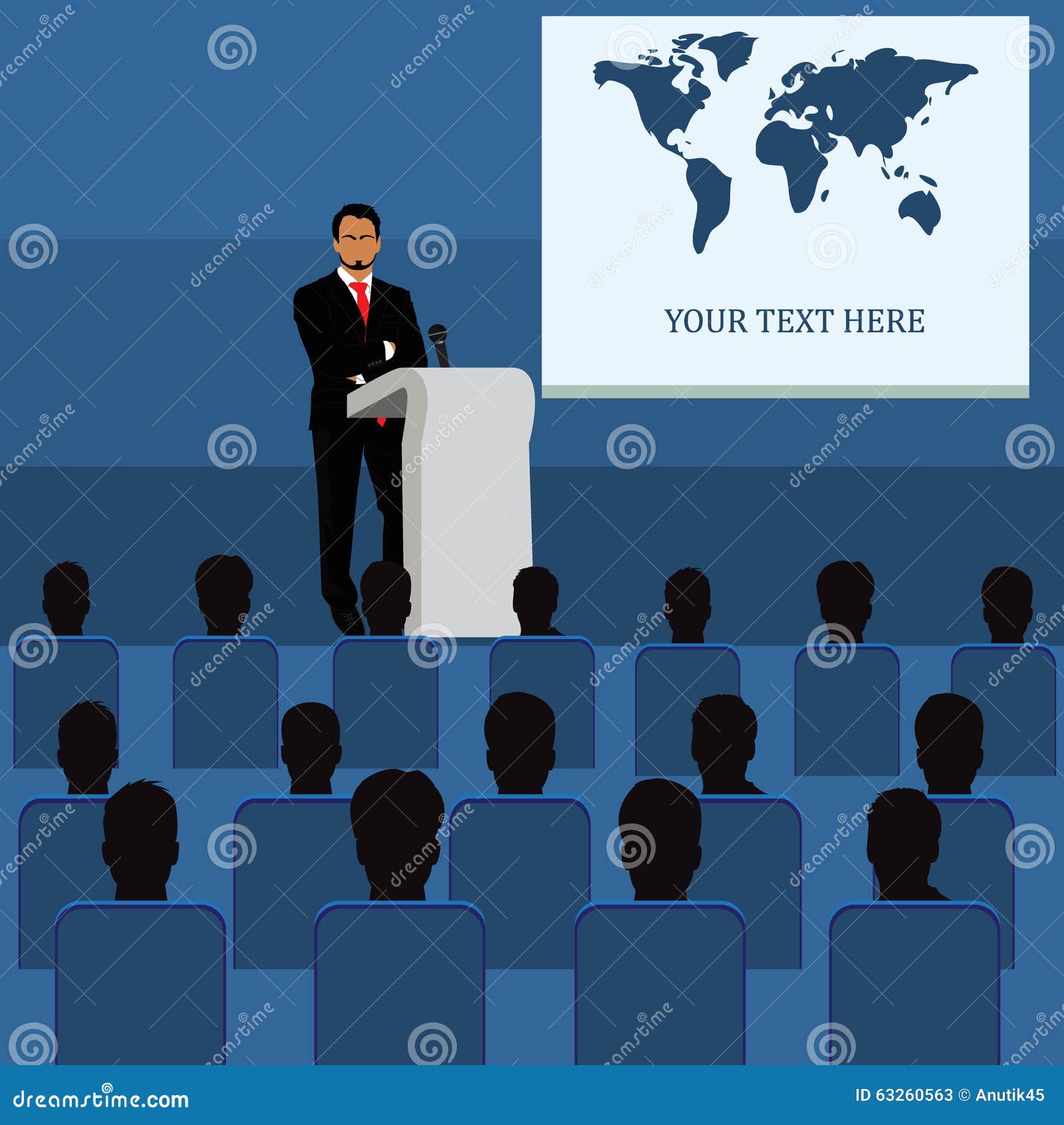 Vector, Business, Conference, Concept, Flat, Style Stock Vector ...