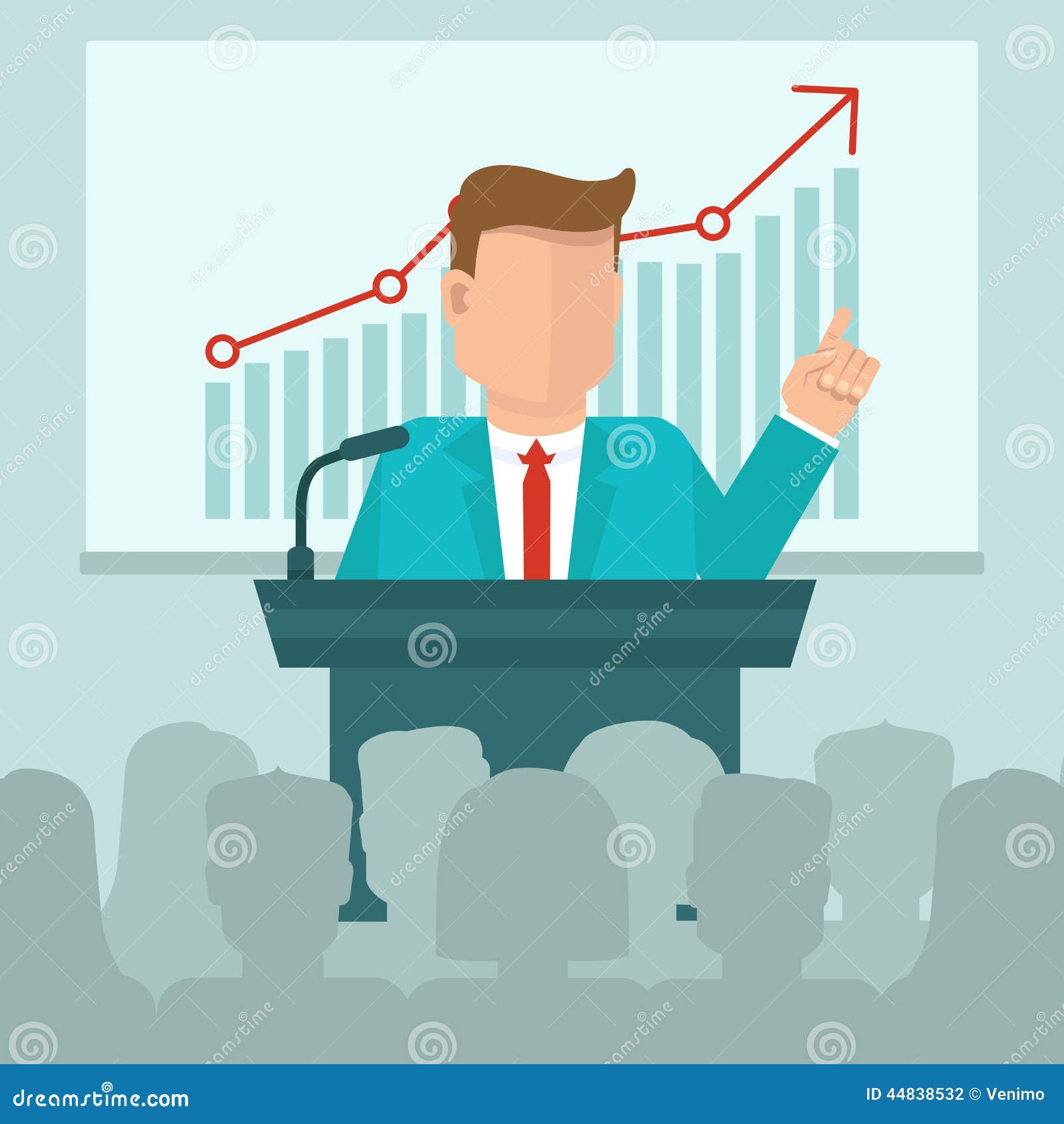 Vector Business Conference Concept in Flat Style Stock Vector ...