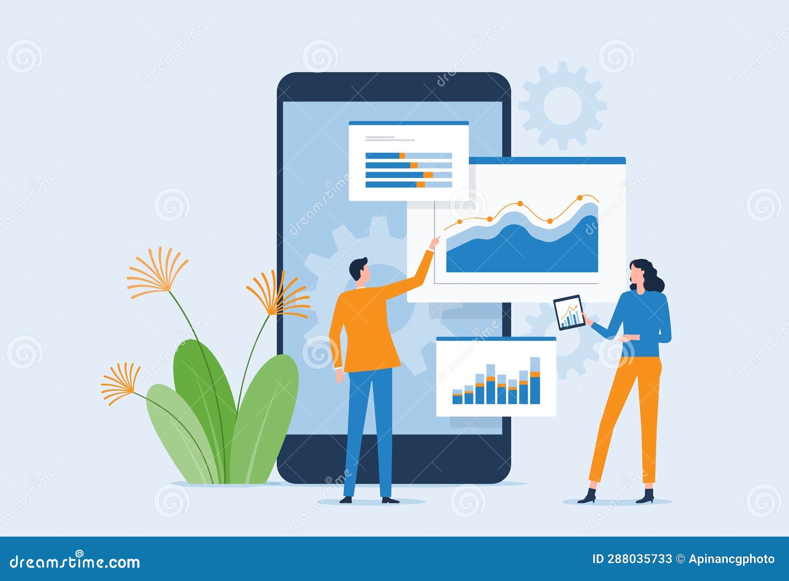 Vector Business Data Analytics Research and Data Scientist Team Meeting ...