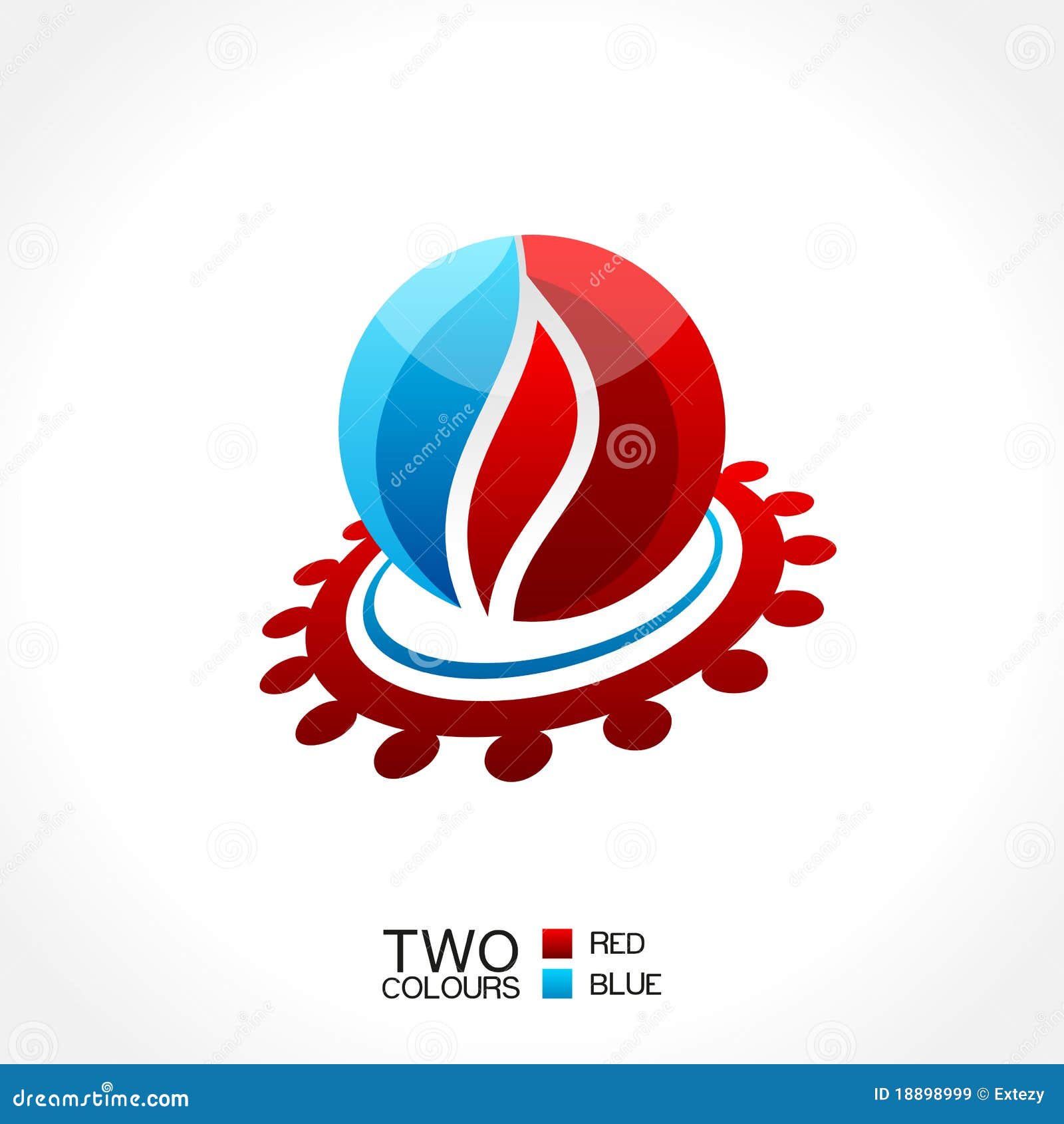 Vector Business Emblem Fire Water Icon Round Stock Vector ...