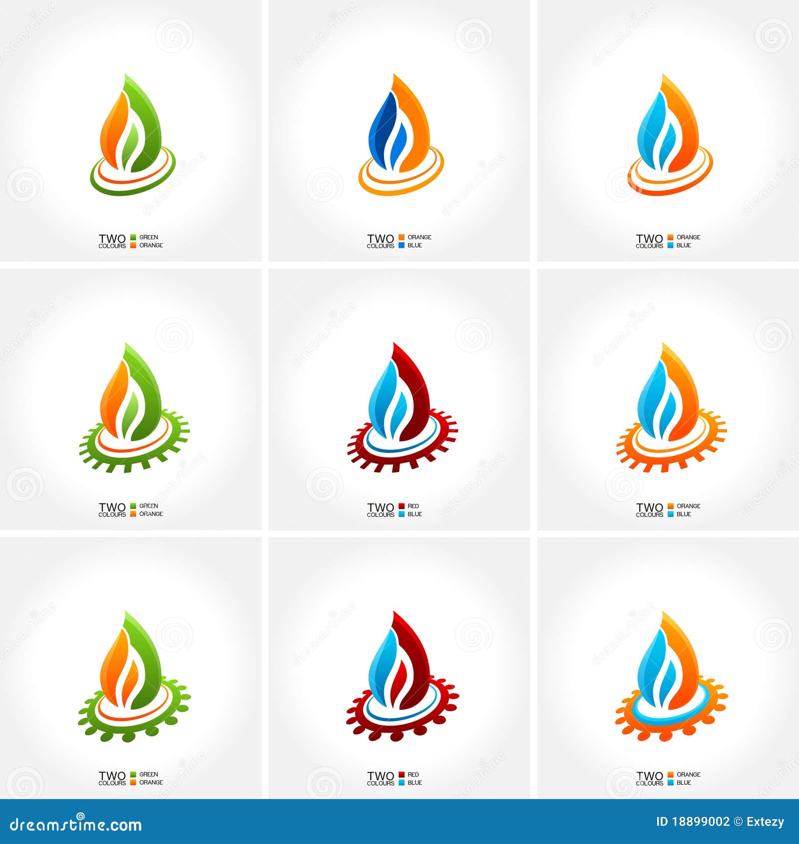 Vector Business Emblem Fire Water Set Icon Stock Vector - Illustration ...