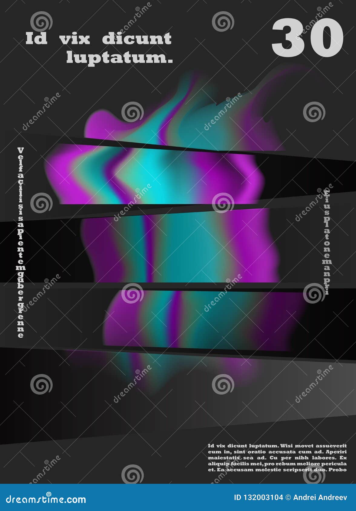 Vector Business Flyer Template or Corporate Banner Design with Neon ...