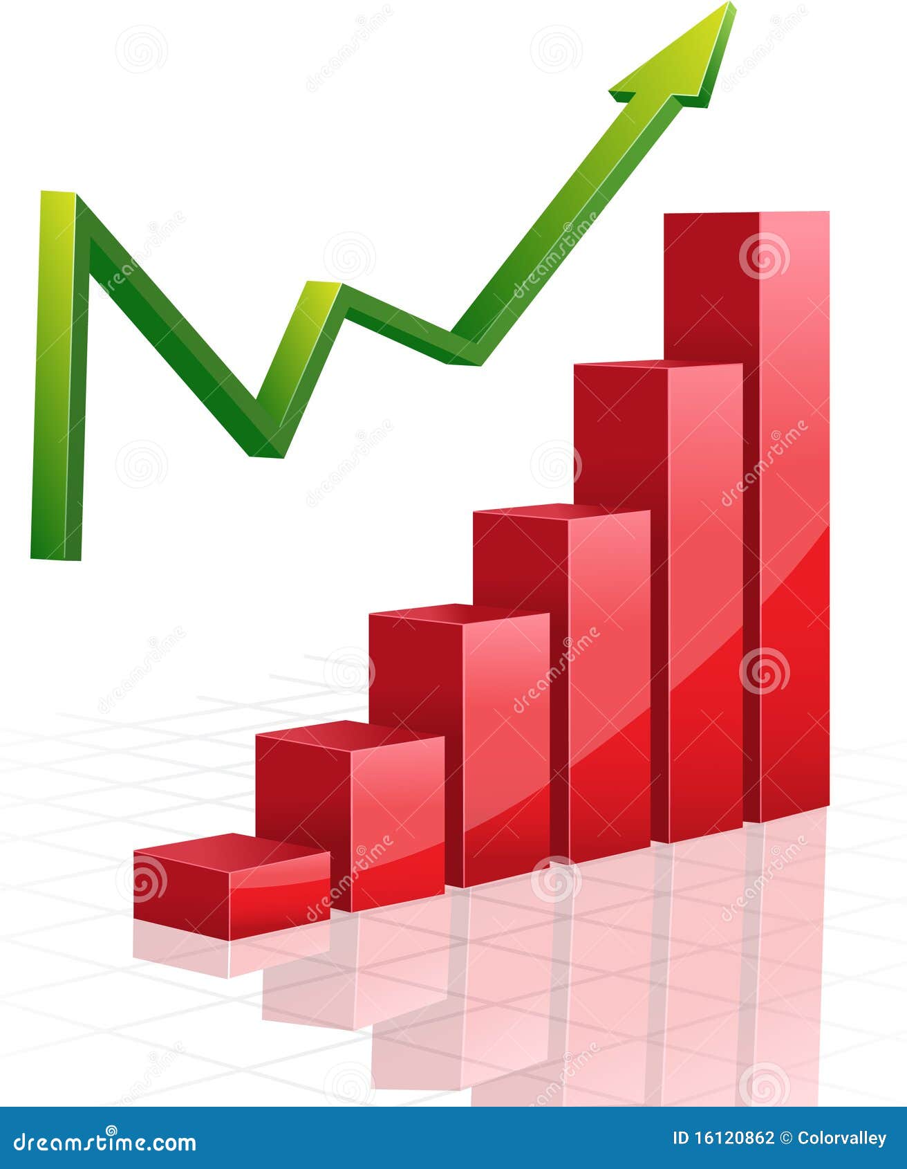 Vector Business Graph with Arrow Stock Vector - Illustration of sale ...