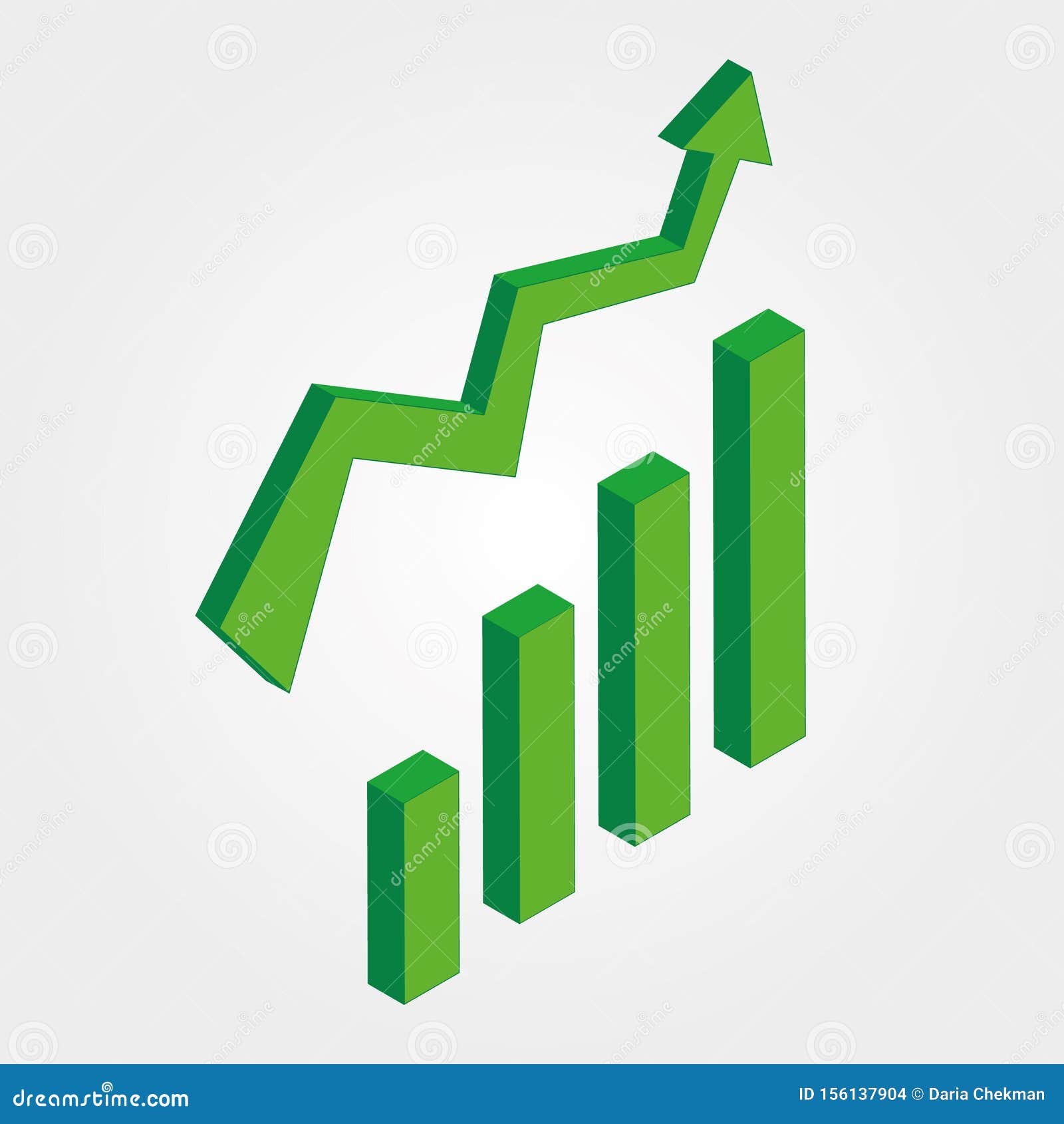 Vector Business Graph with Arrow Showing Profits and Gains. Vector ...