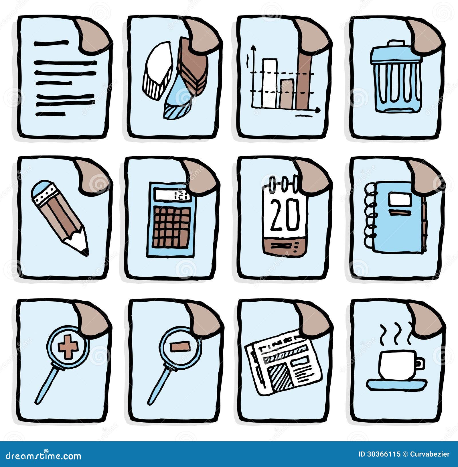 Vector Business Icons / Office Applications Stock Vector - Illustration ...