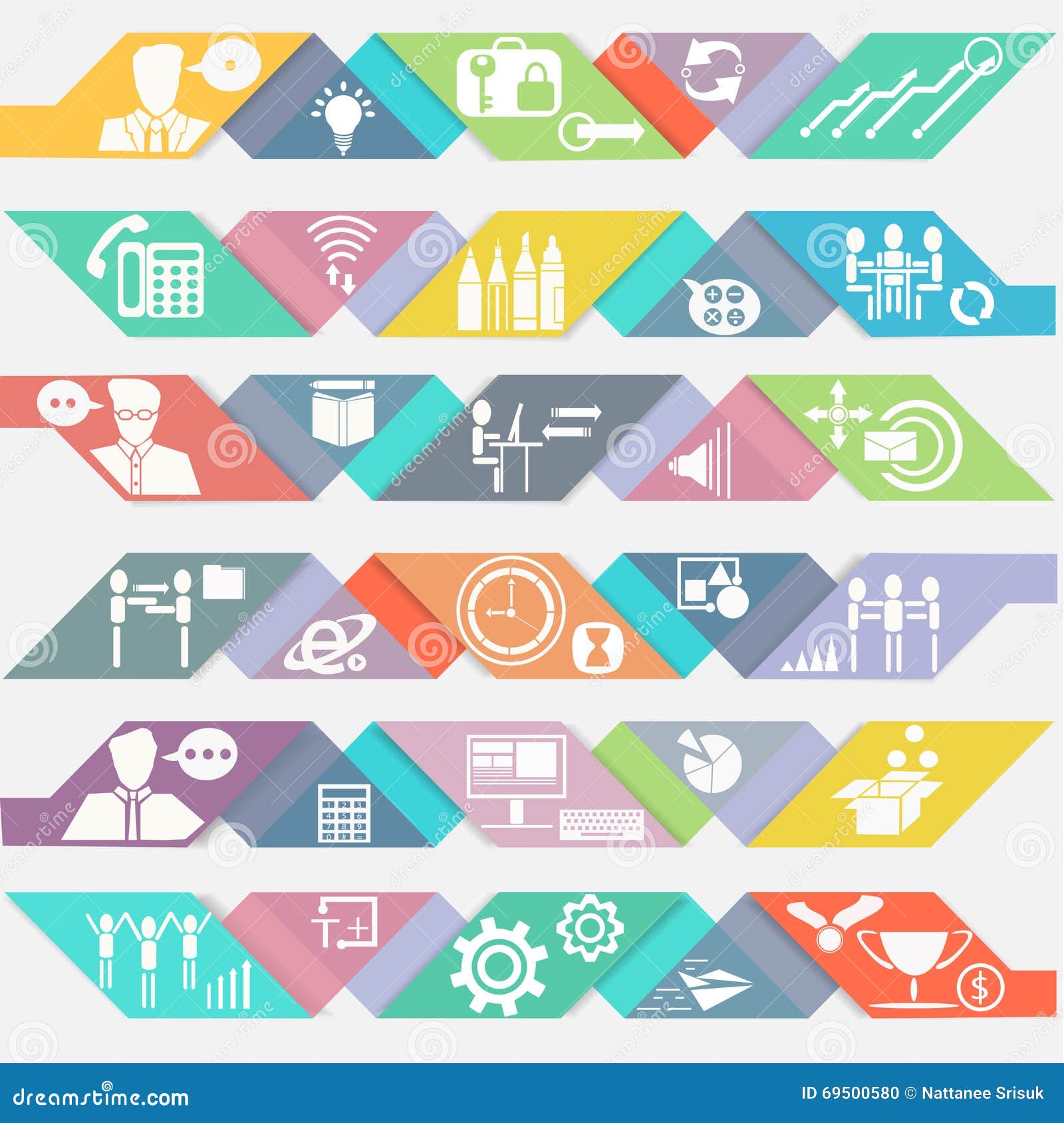 Vector Business Icons with Template Design Stock Vector - Illustration ...