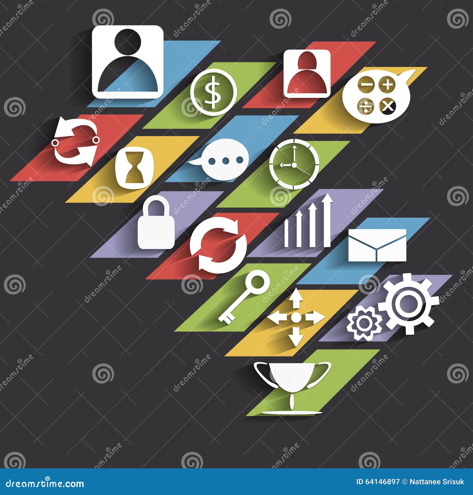 Vector Business Icons and Template Design Stock Vector - Illustration ...