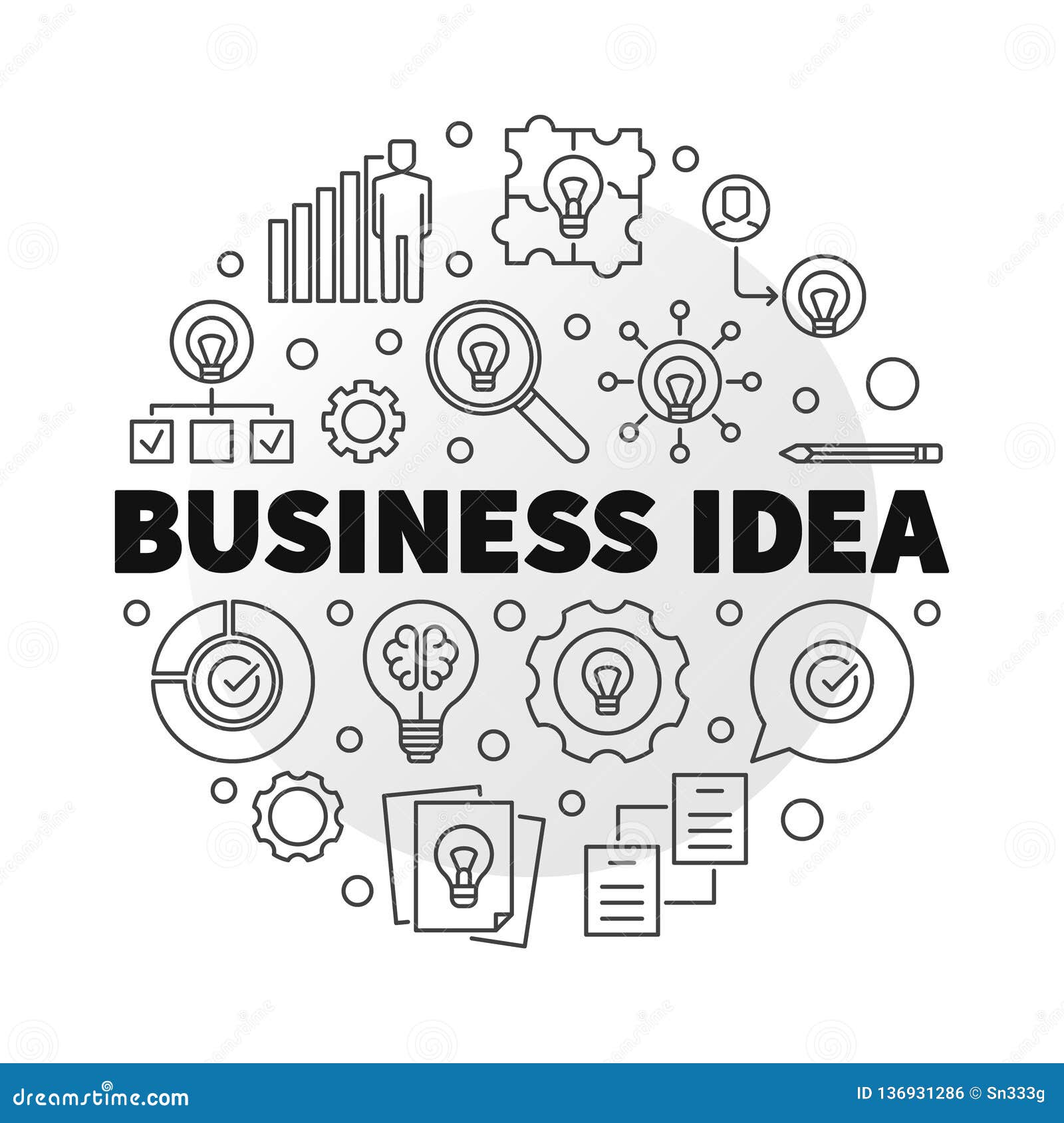 Vector Business Idea Concept Circular Outline Illustration Stock Vector ...