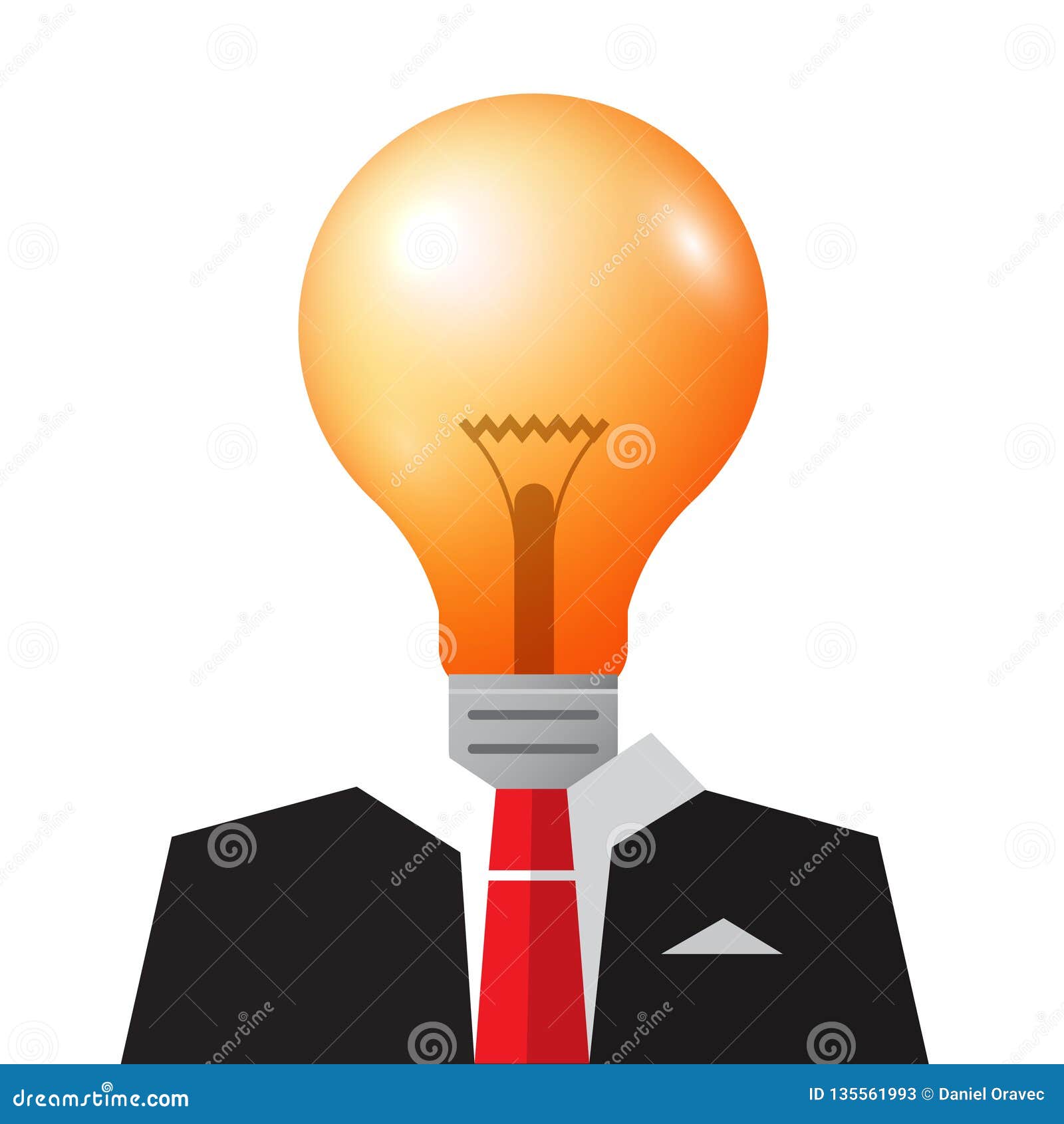 Vector Business Idea Symbol with Bulb Stock Vector - Illustration of ...