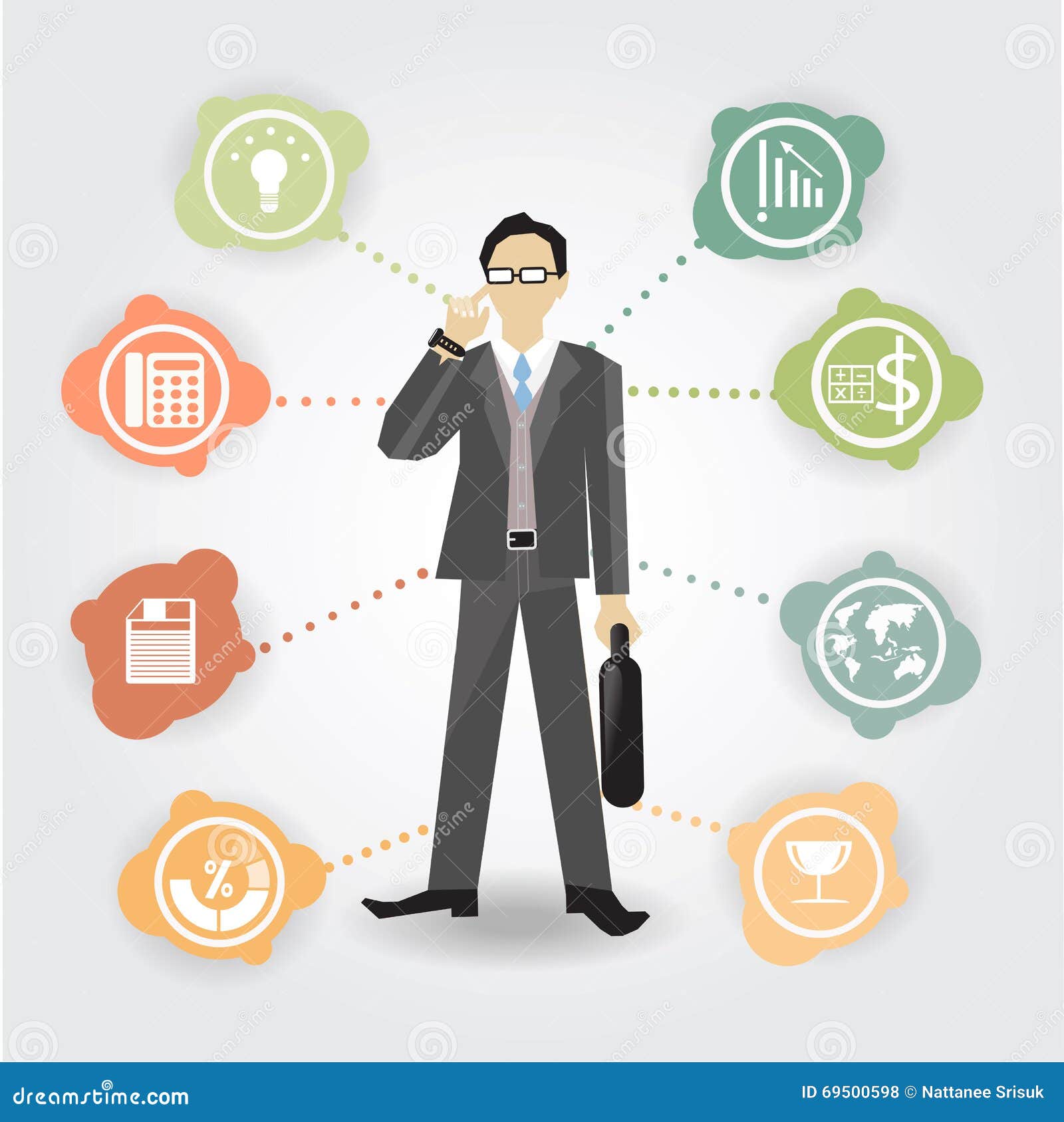 Vector Business Idea Work with Icon Stock Vector - Illustration of ...