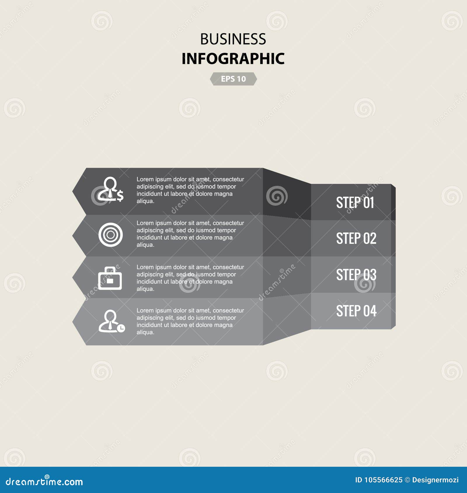 Vector Business Infographic Template Design in Grey Color Stock ...
