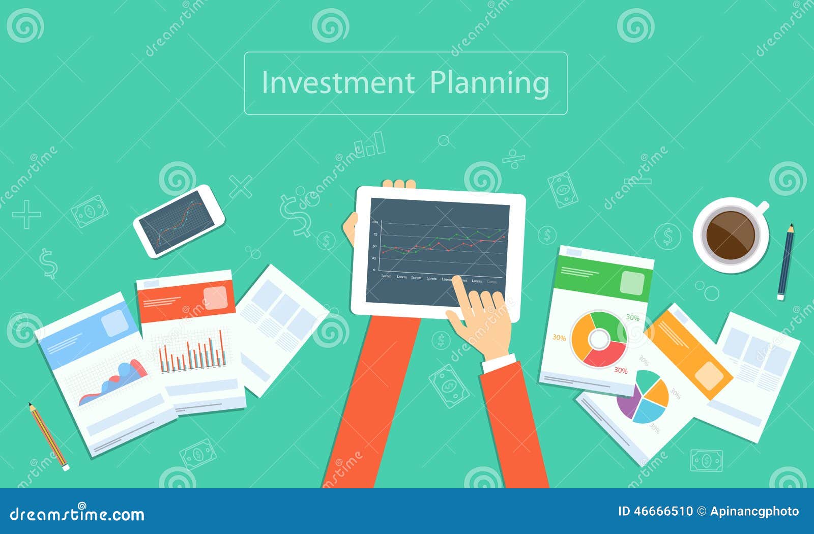 Vector Business Investment Planning on Device Technology Stock Vector ...
