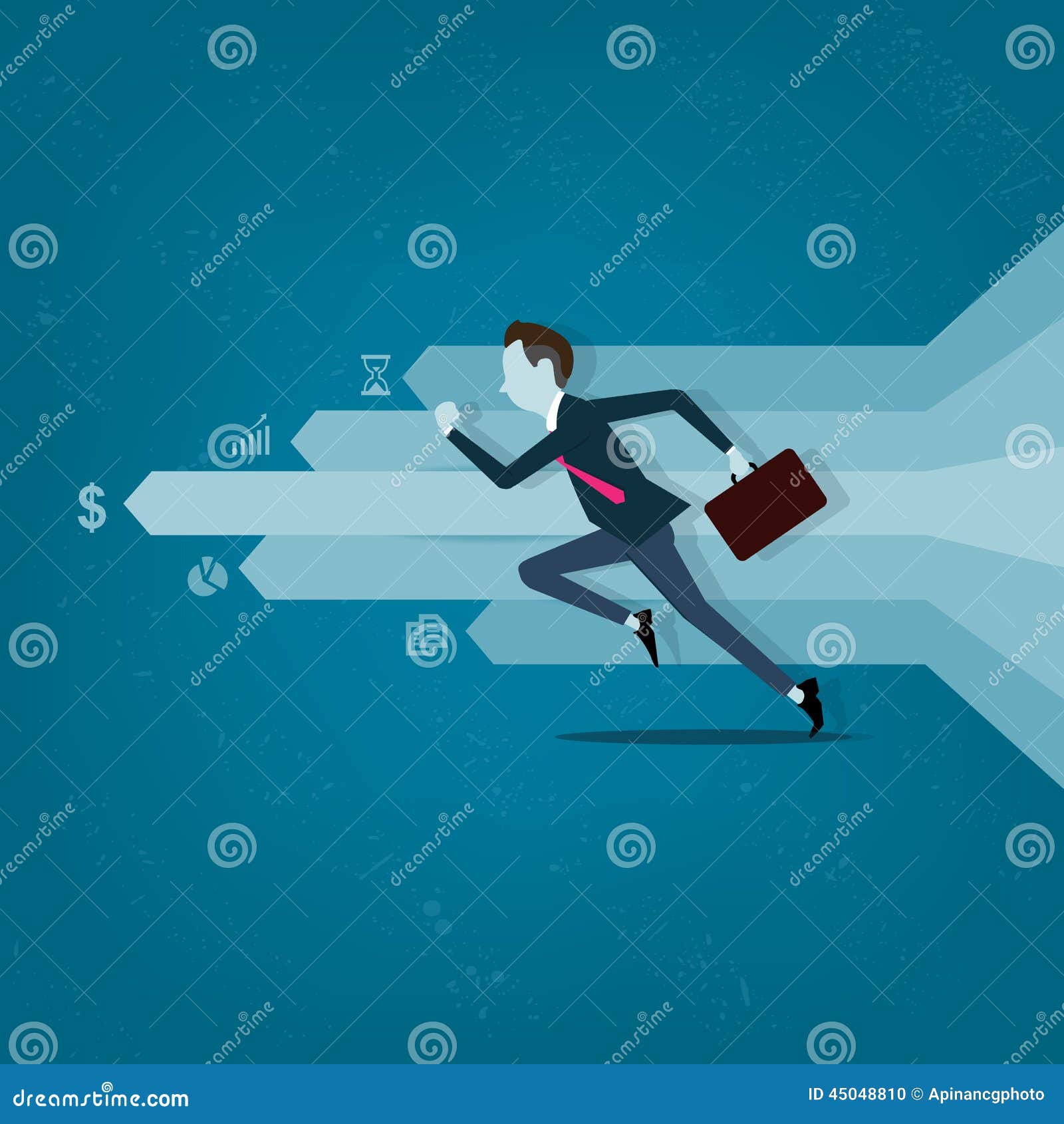 Vector Business Man Competitive with Business on Info Graph Stock ...