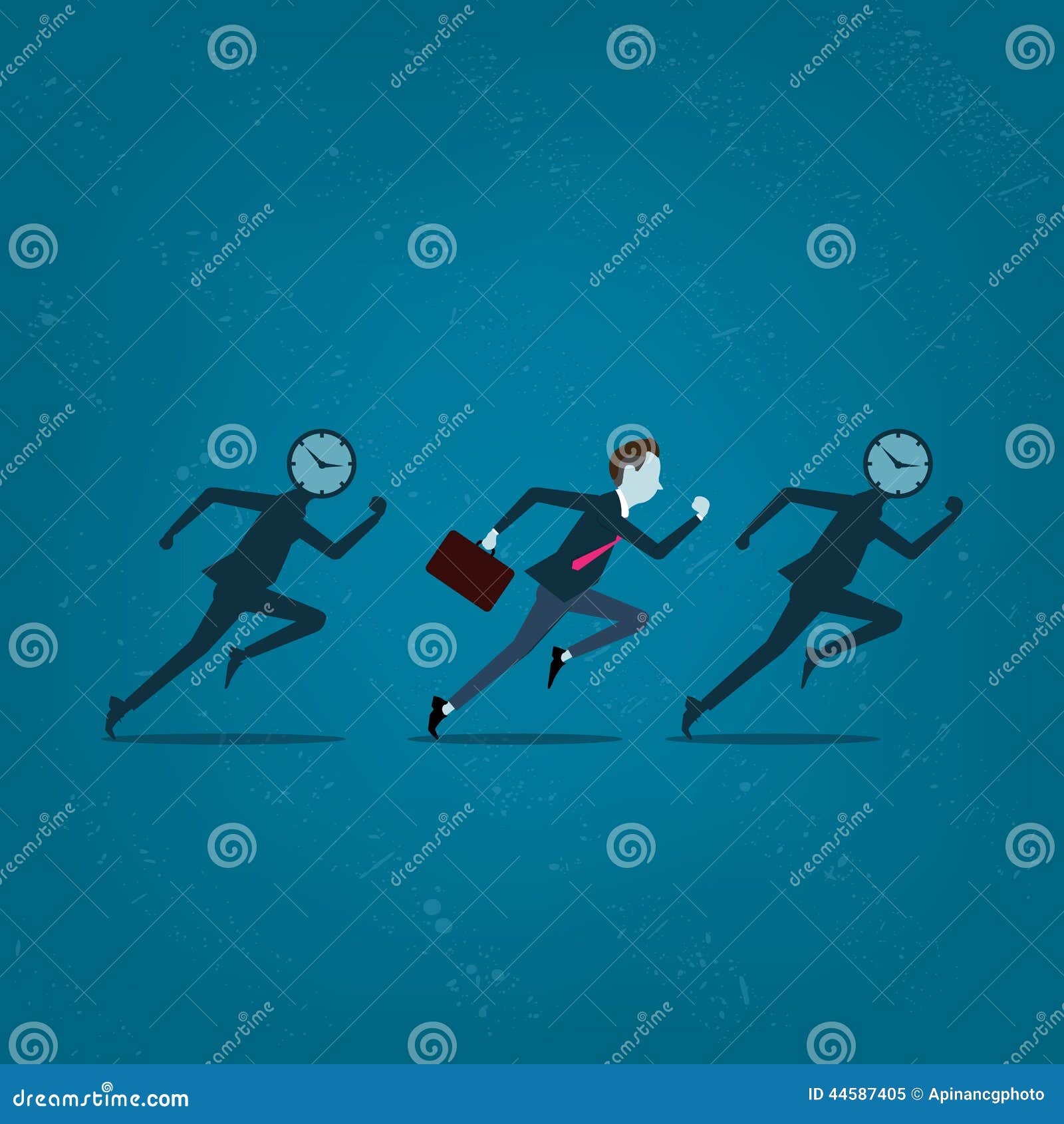 Vector Business Man Competitive with Business Time Background Stock ...