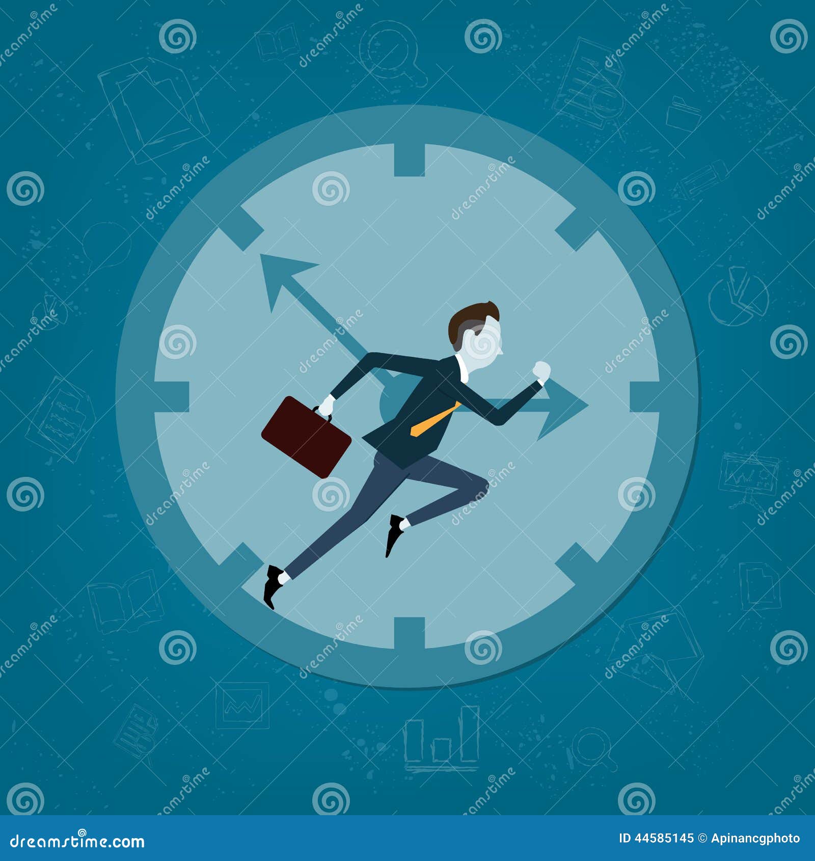 Vector Business Man Competitive with Business Time Stock Vector ...