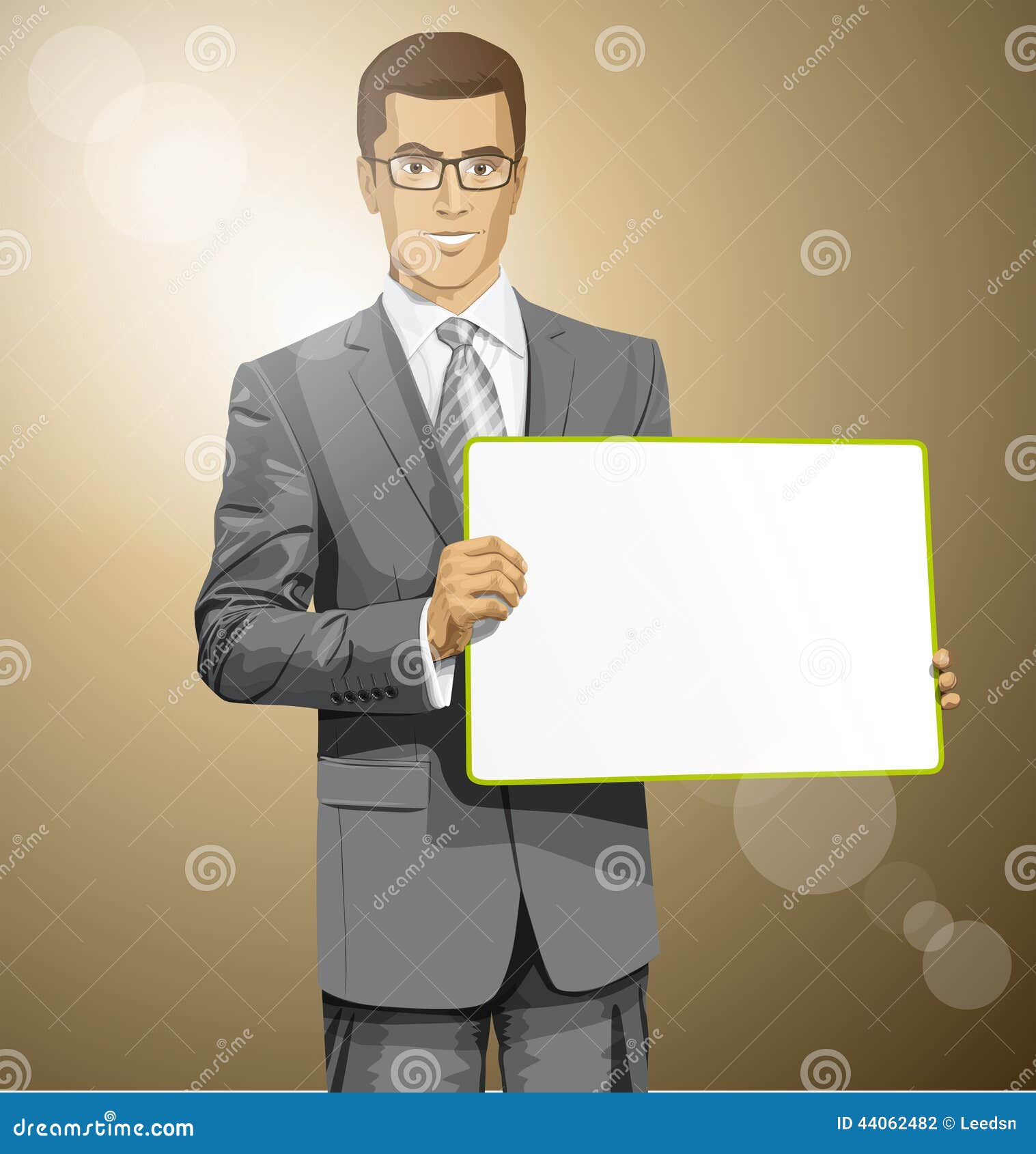 Vector Business Man with Empty Write Board Stock Vector - Illustration ...