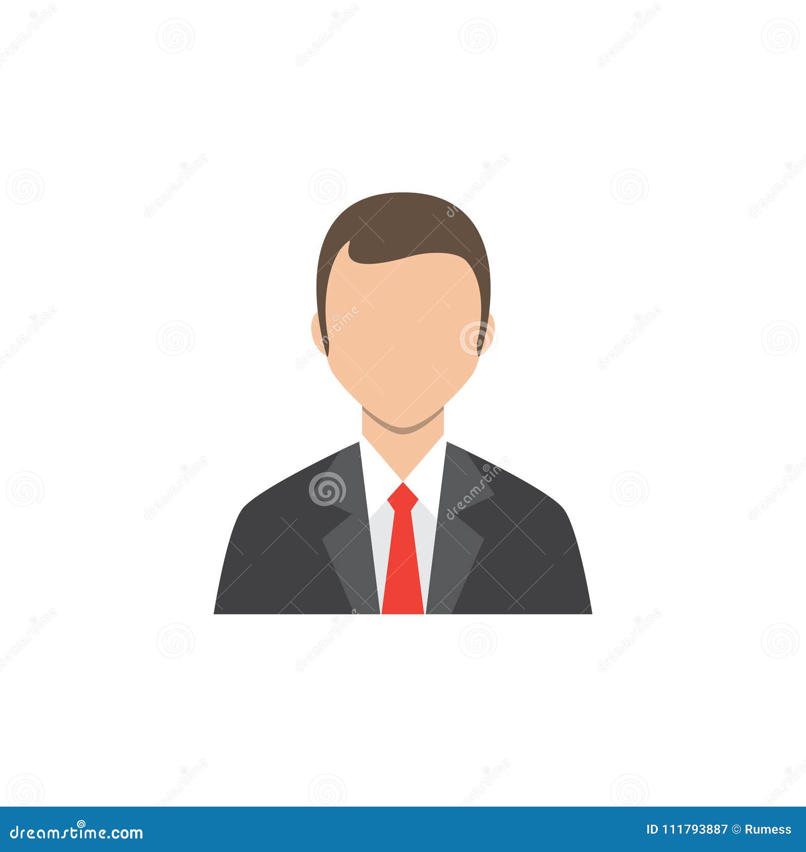 Vector business man icon stock vector. Illustration of necktie - 111793887