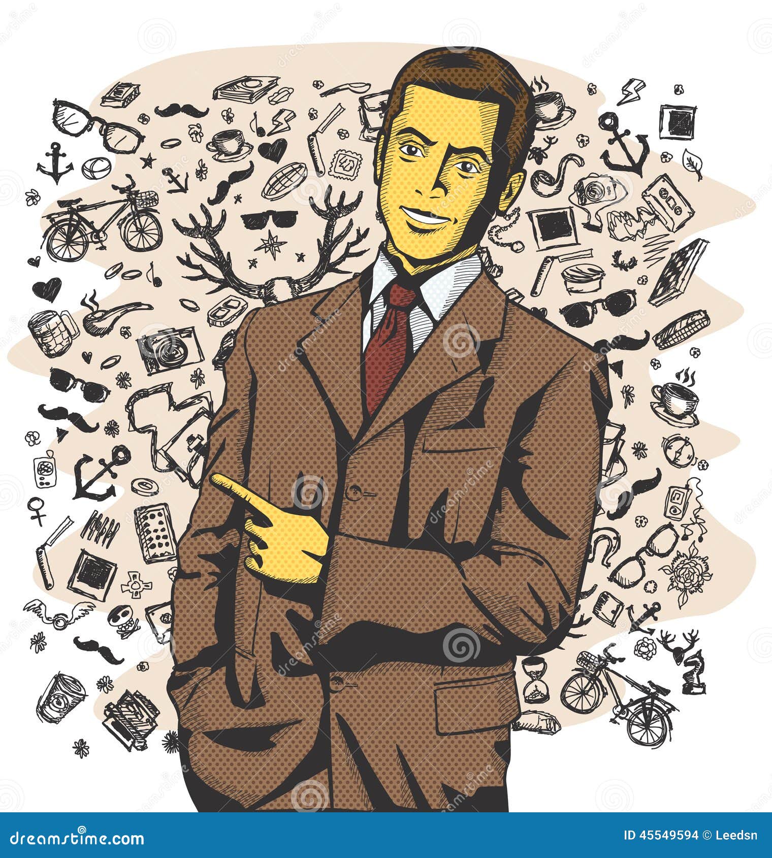 Vector Business Man Show Something with Finger Stock Vector ...