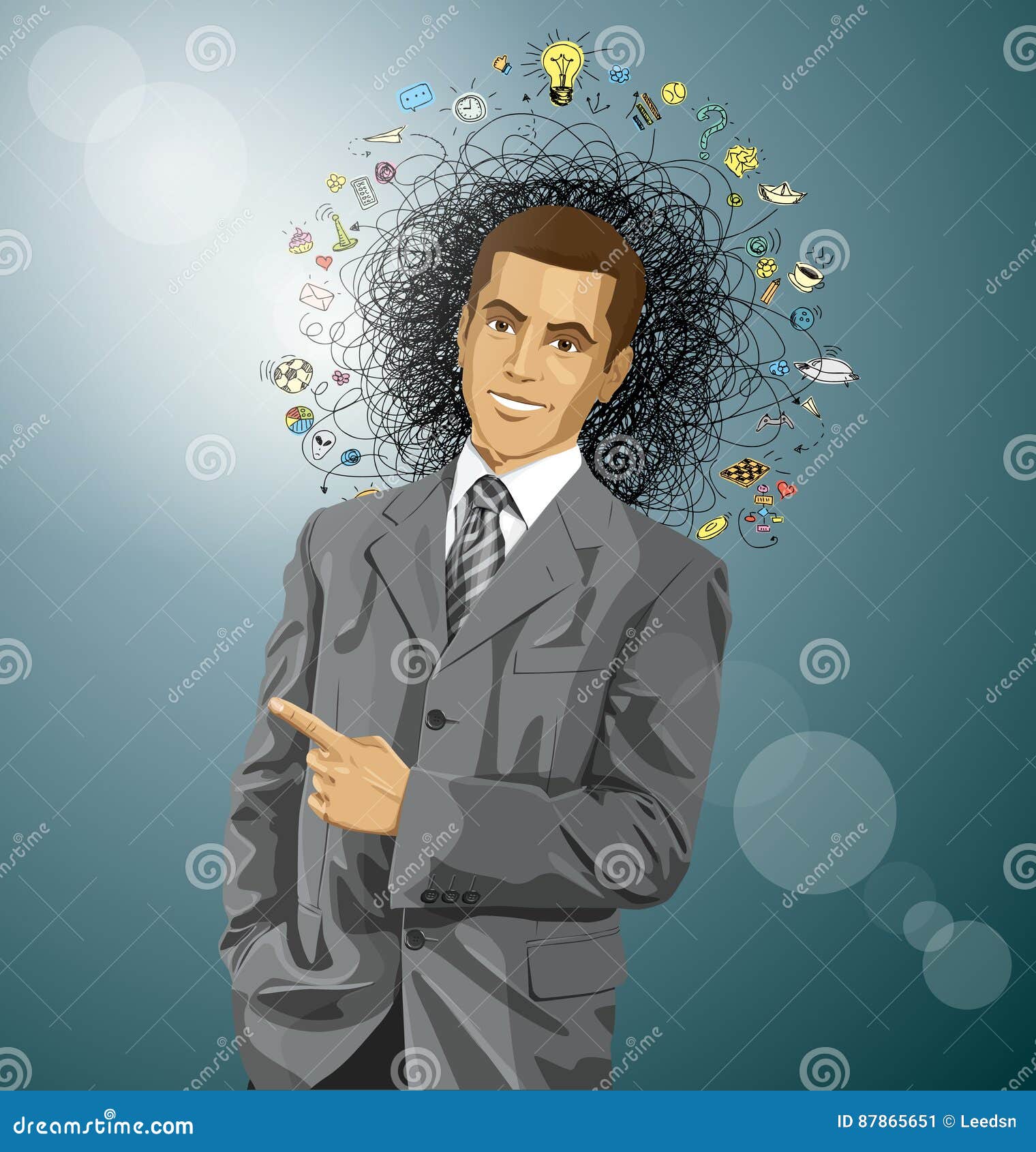 Vector Business Man Show Something with Finger Stock Vector ...